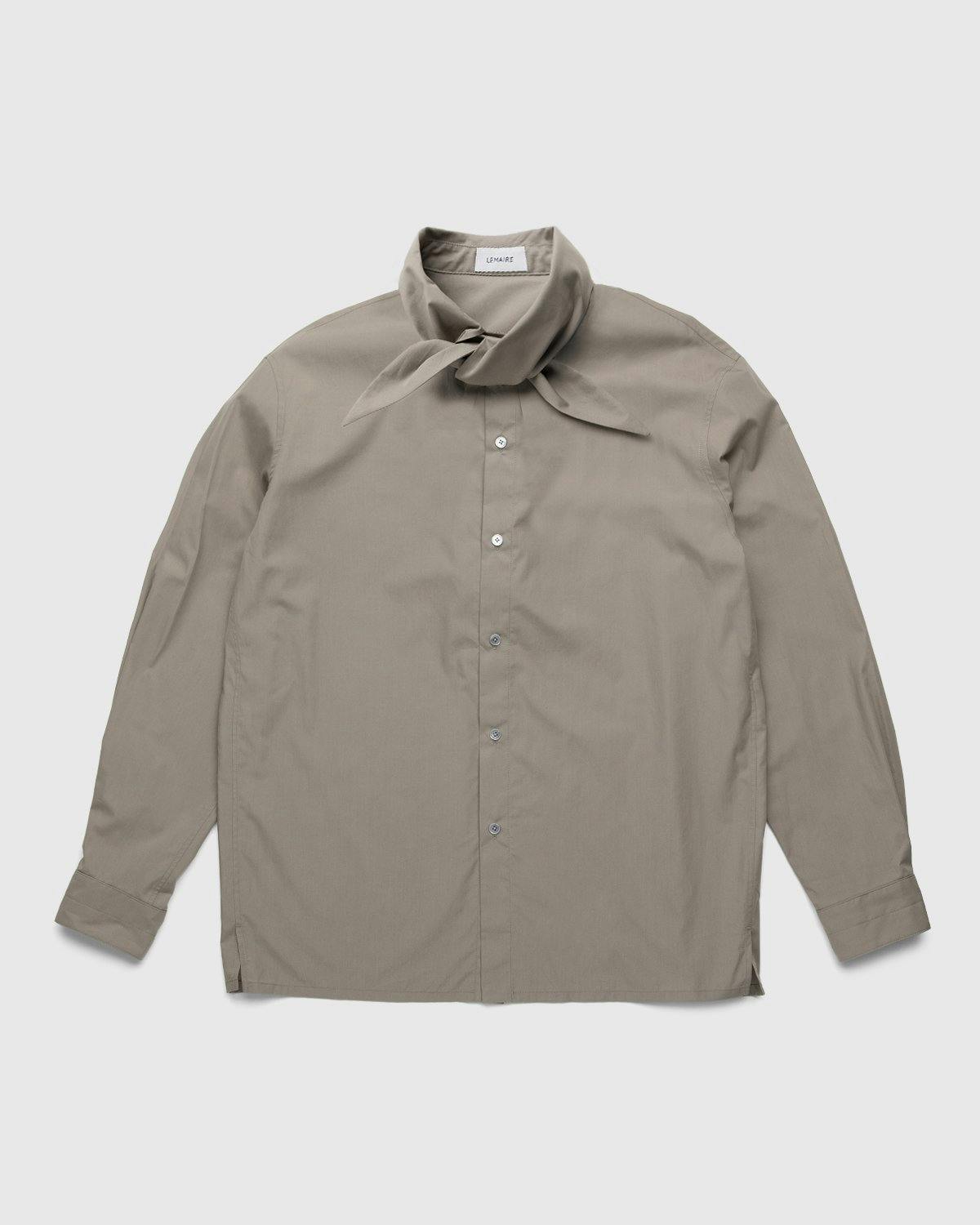 Lemaire – Tie Neck Shirt Greige | Highsnobiety Shop