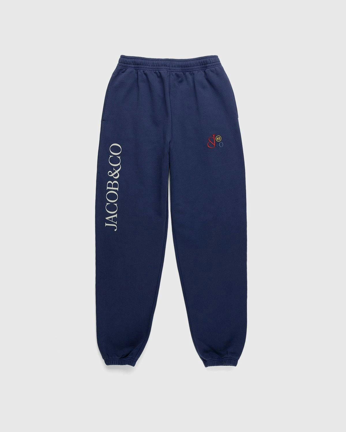 Jacob & Co. x Highsnobiety – Logo Fleece Pants Navy | Highsnobiety Shop