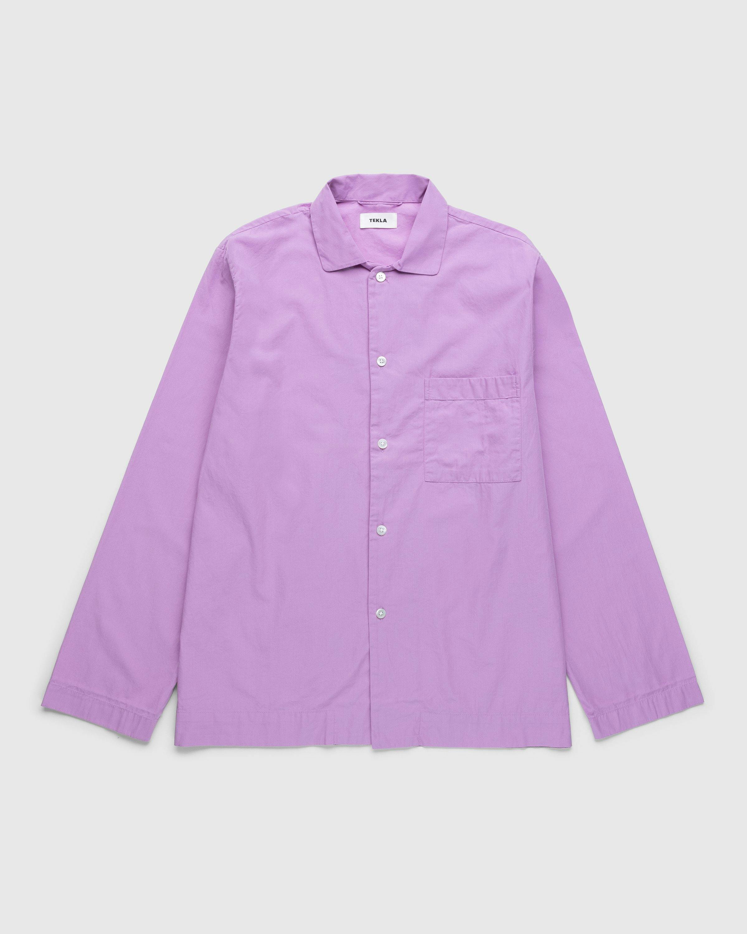 Tekla – Cotton Poplin Pyjamas Shirt Purple Pink | Highsnobiety Shop