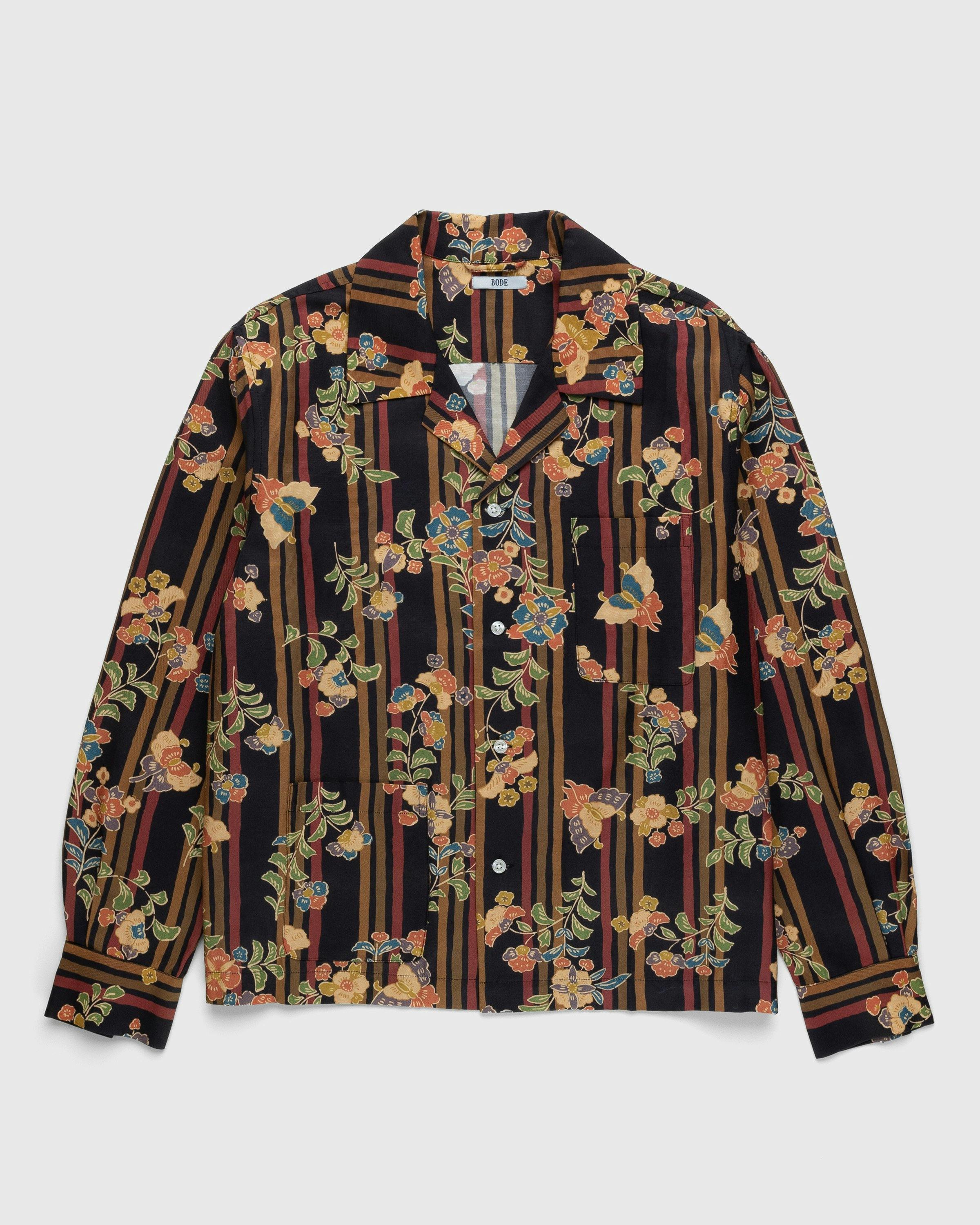 Bode – Butterfly Stripe Long-Sleeve Shirt Multi | Highsnobiety Shop