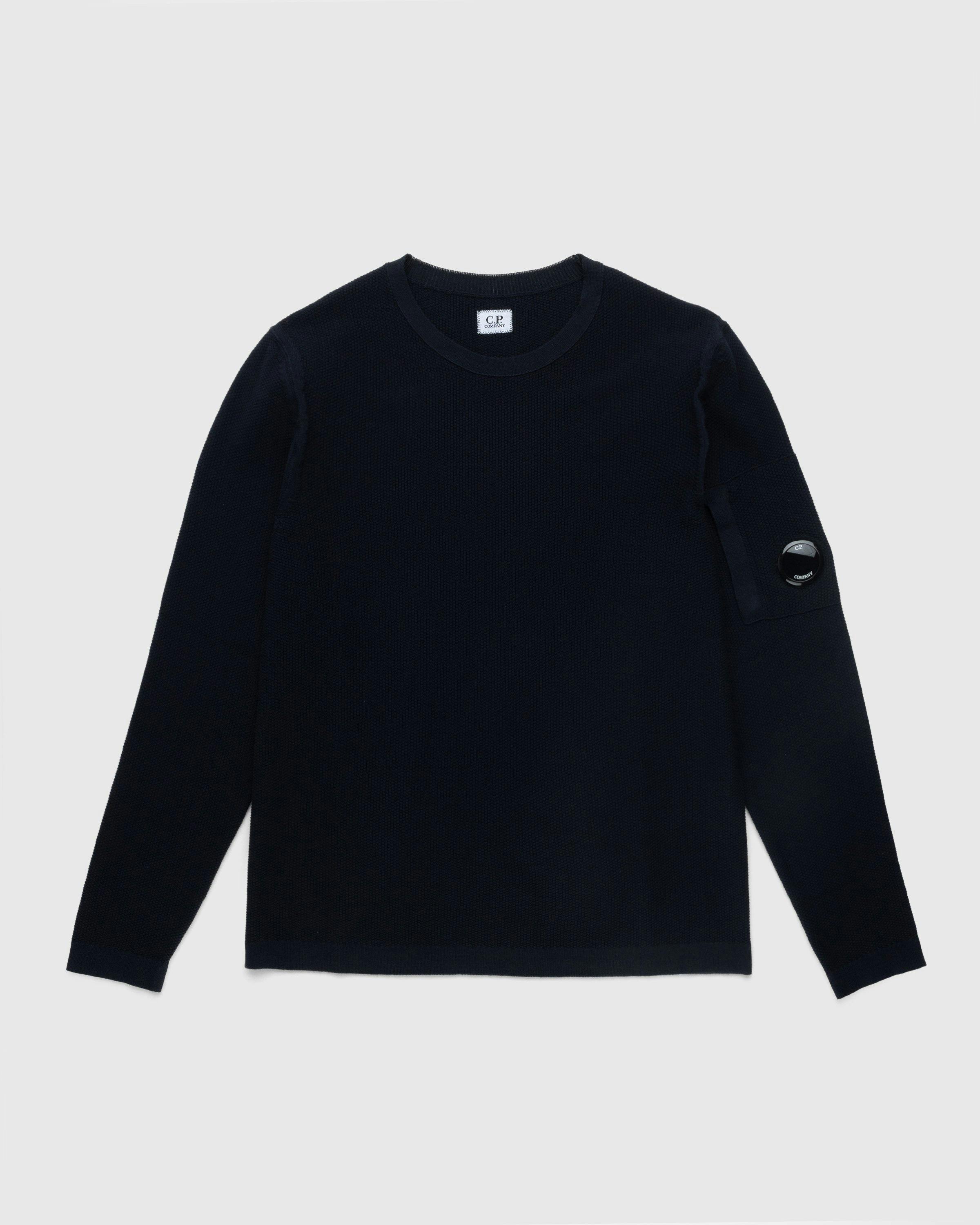 C.P. Company – Cotton Crepe Crew Neck Knit Total Eclipse Blue ...