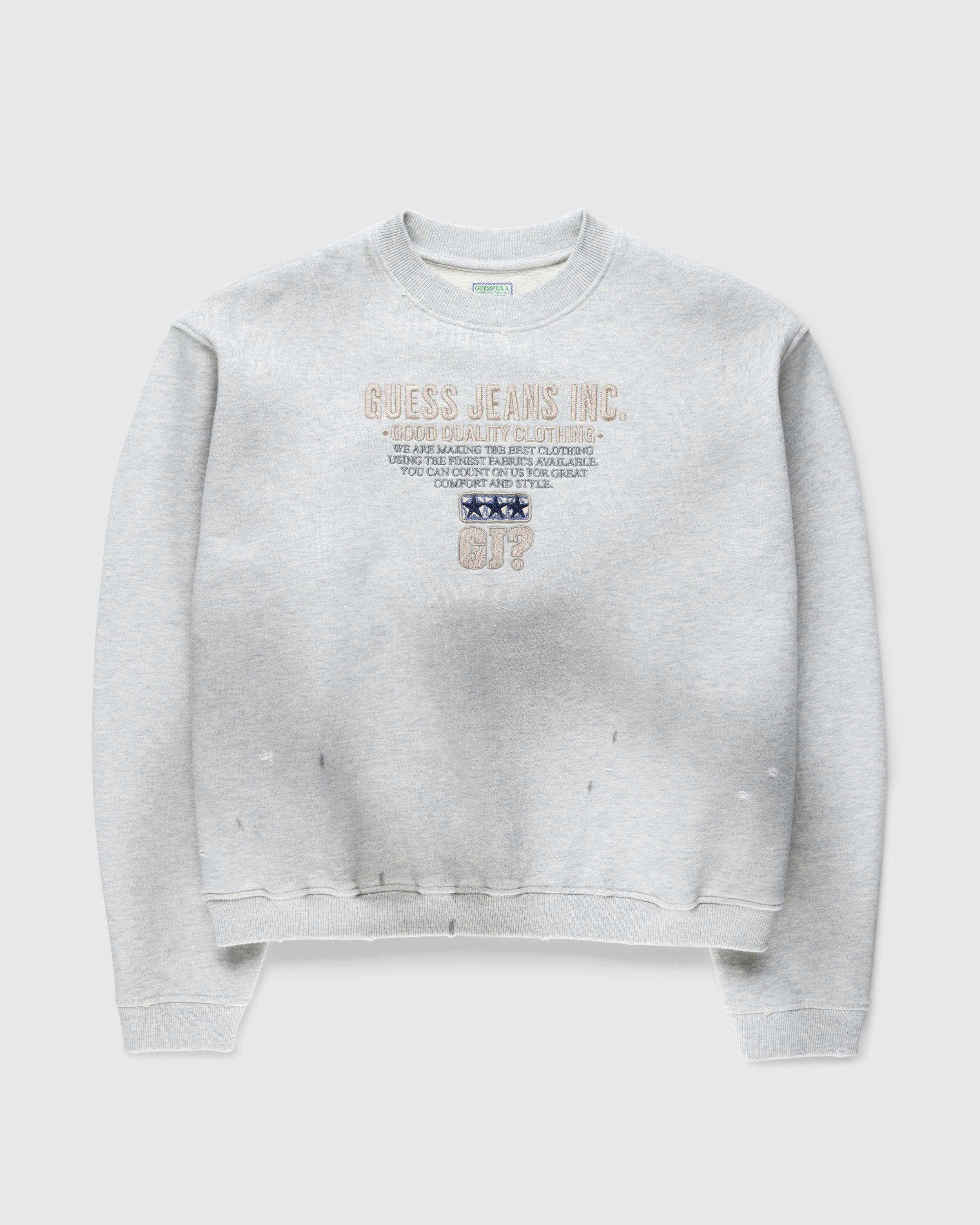 Guess USA – Script Logo Crewneck Sweatshirt Heather Grey | Highsnobiety ...