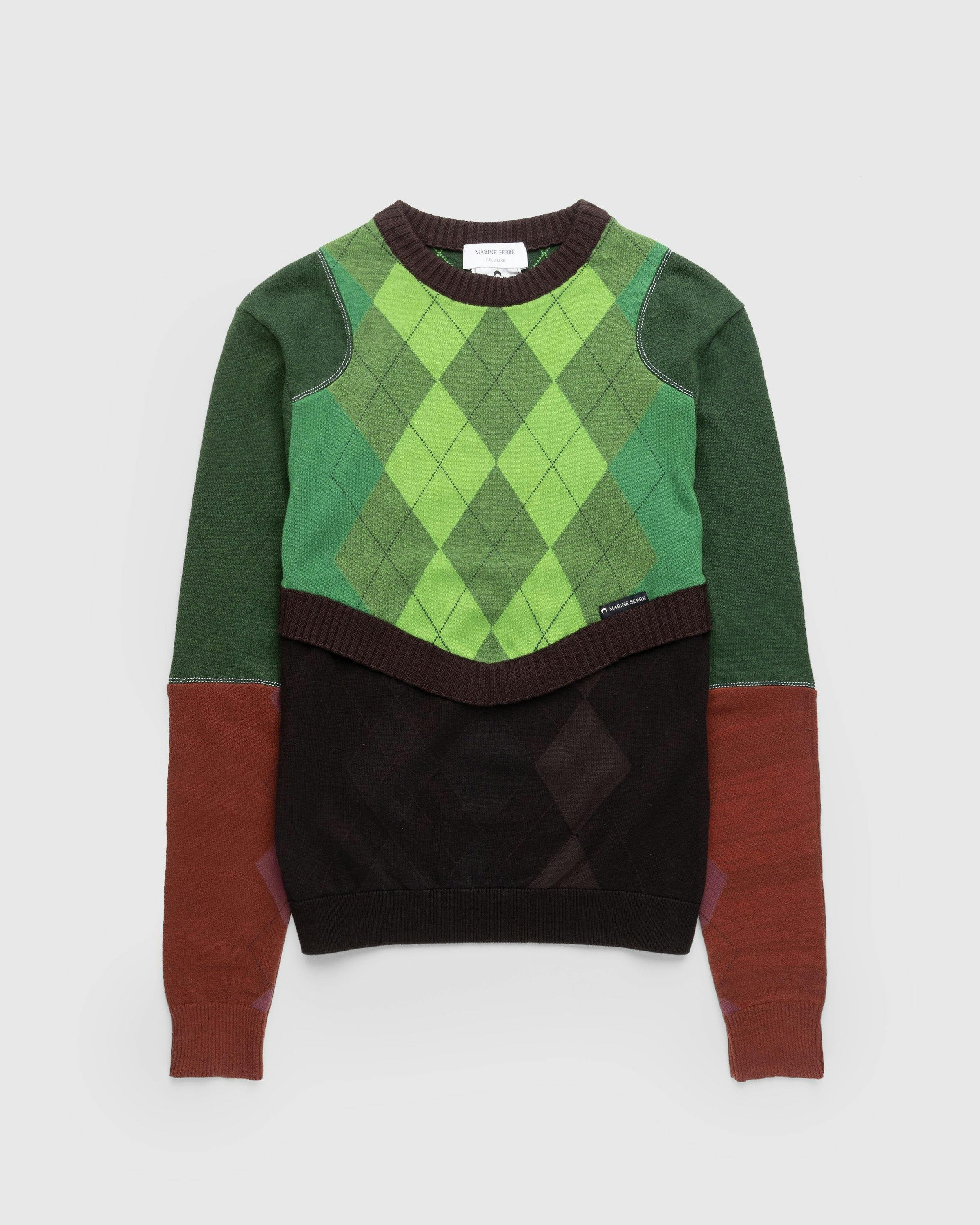 Marine Serre – Regenerated Lozenge Knit Crewneck Pullover Multi ...