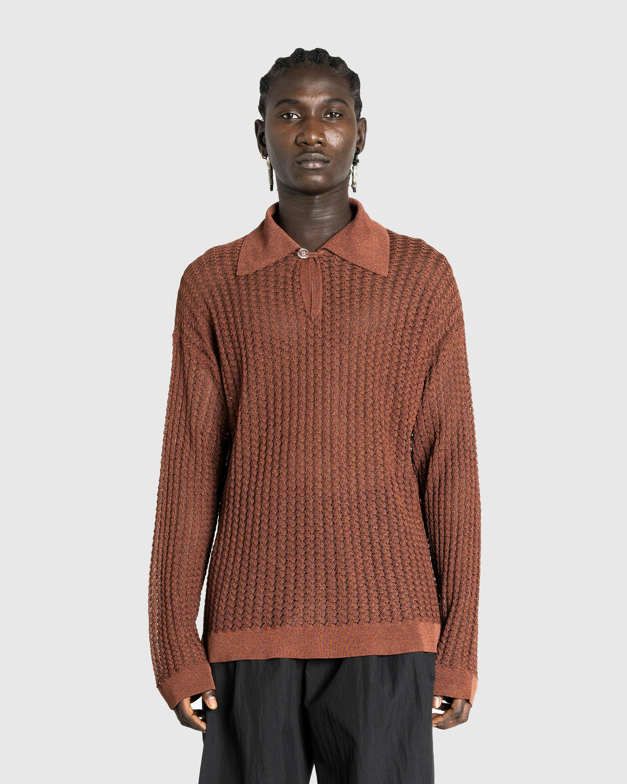 Bonsai – Oversize Knit Polo Glazed Ginger | Highsnobiety Shop