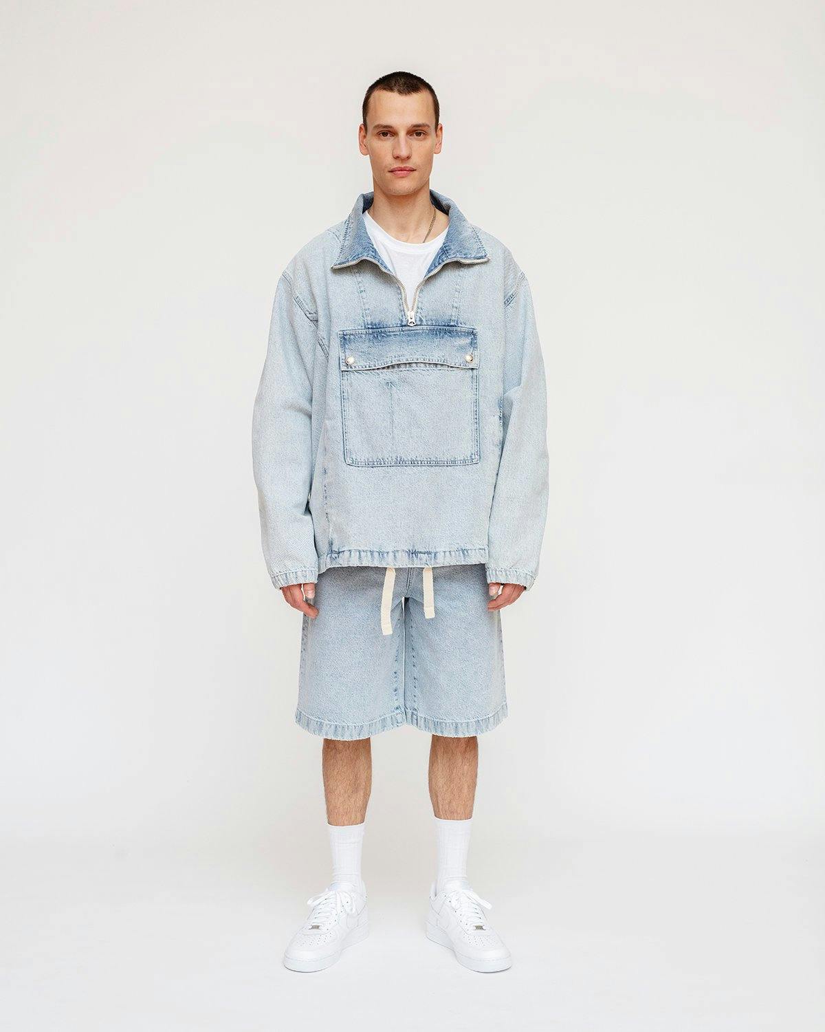 Acne Studios – Half-Zip Denim Anorak Washed Light Blue | Highsnobiety Shop