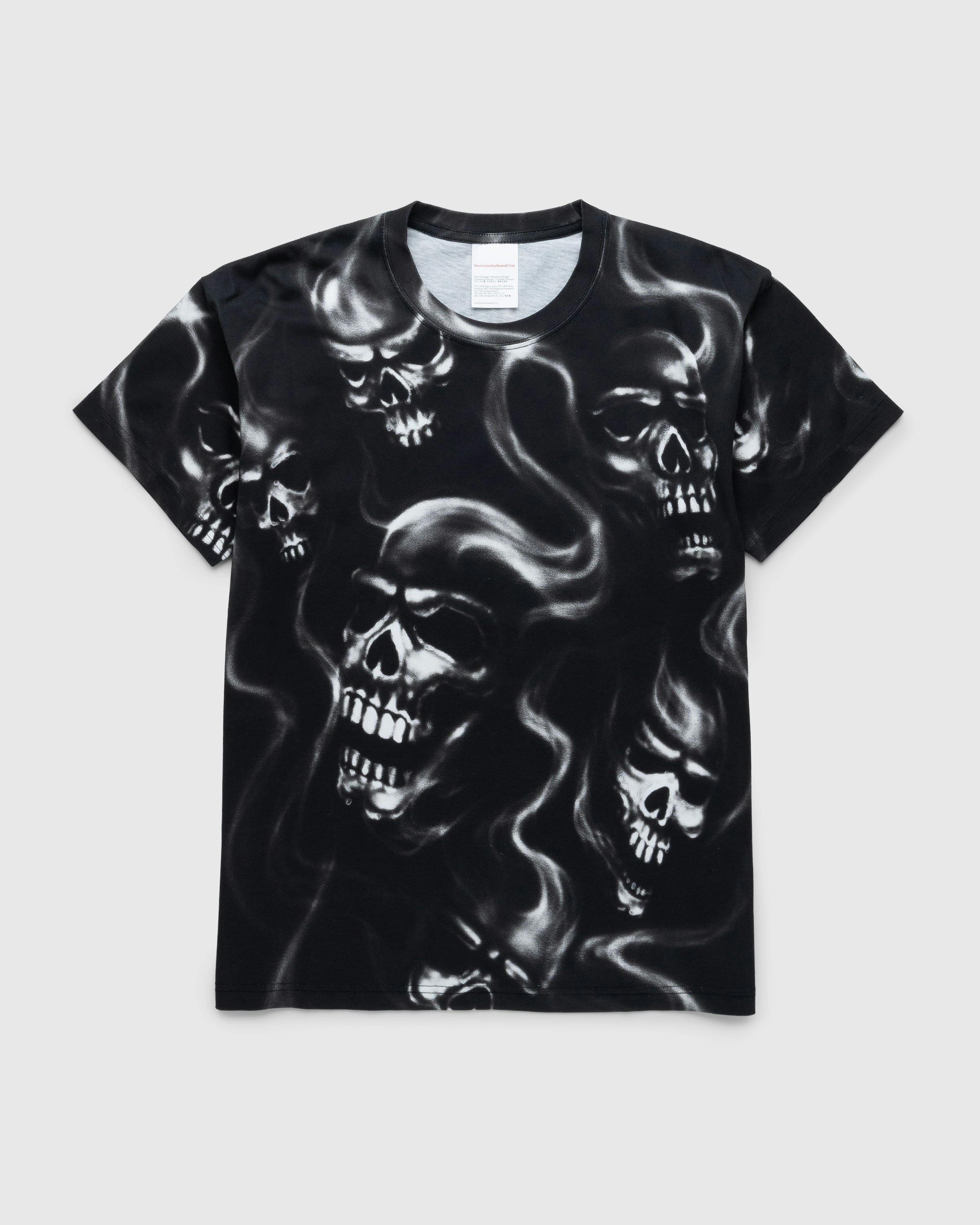 Stockholm Surfboard Club – Alko Airbrush Skull T-Shirt Black ...