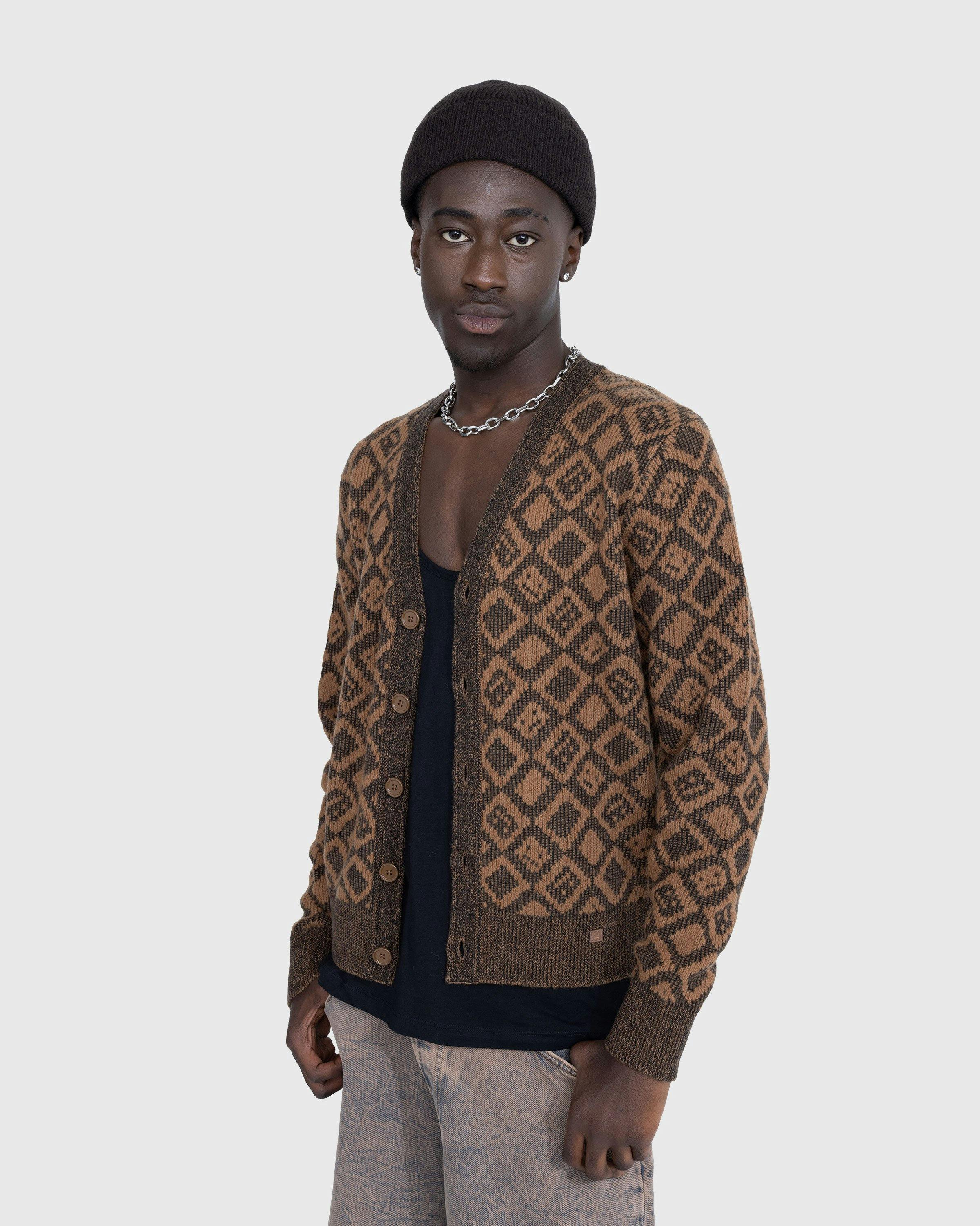 Acne Studios – face Tiles Cardigan Toffee Brown | Highsnobiety Shop