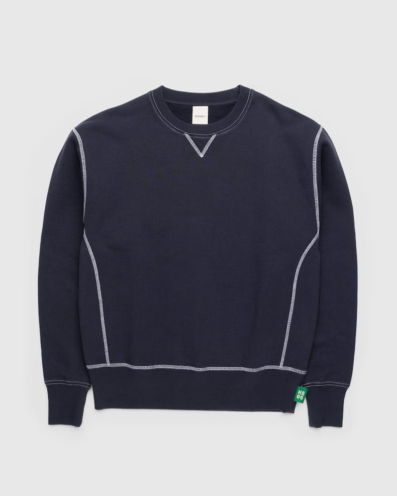 Highsnobiety HS05 – Alpaca Fuzzy Wave Sweater Vest Navy/Olive green ...