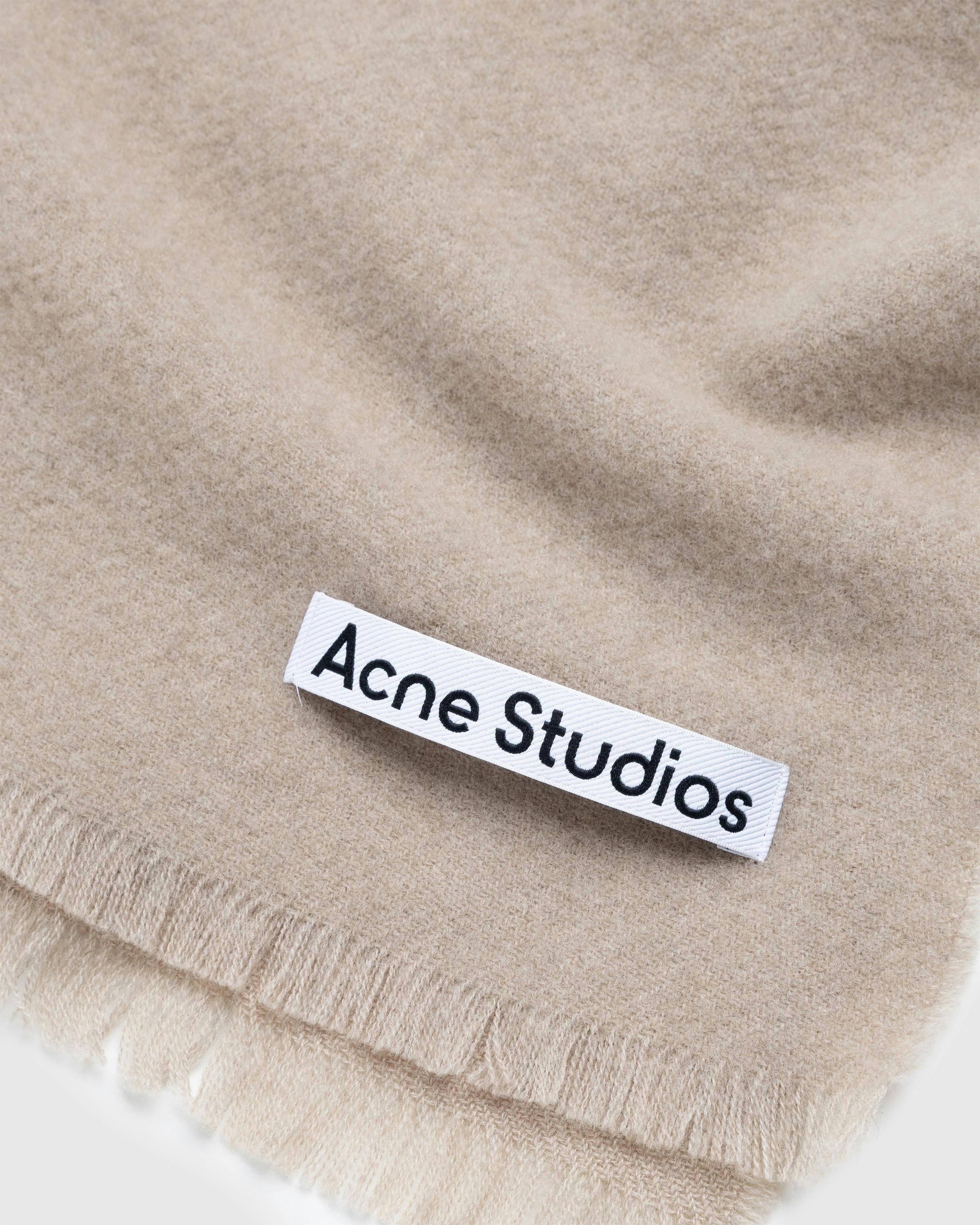 Acne Studios – Wool Fringe Scarf Oversized Oatmeal Melange ...
