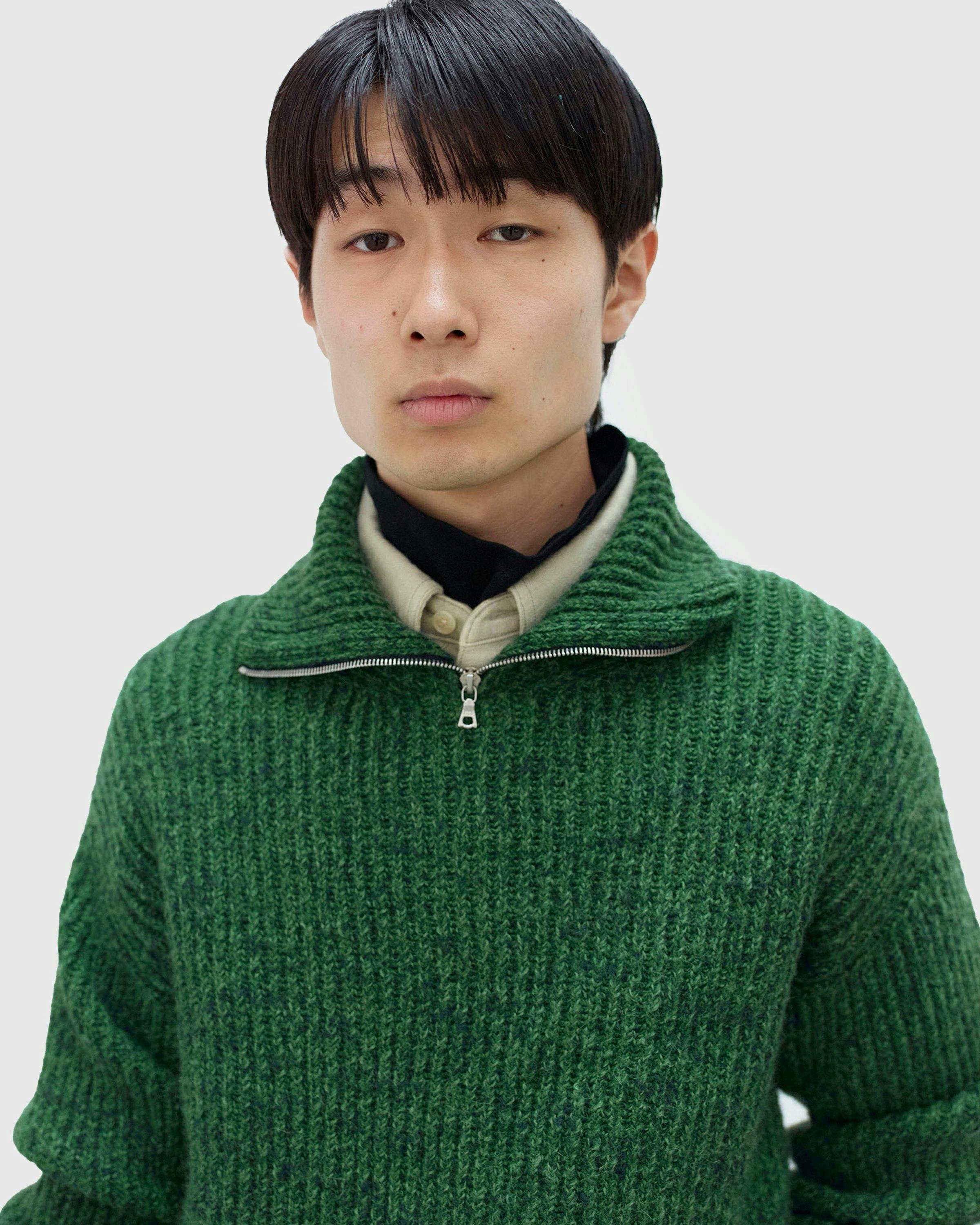 Auralee – Wool Baby Alpaca Mix Rib Knit Zip Turtle | Highsnobiety Shop