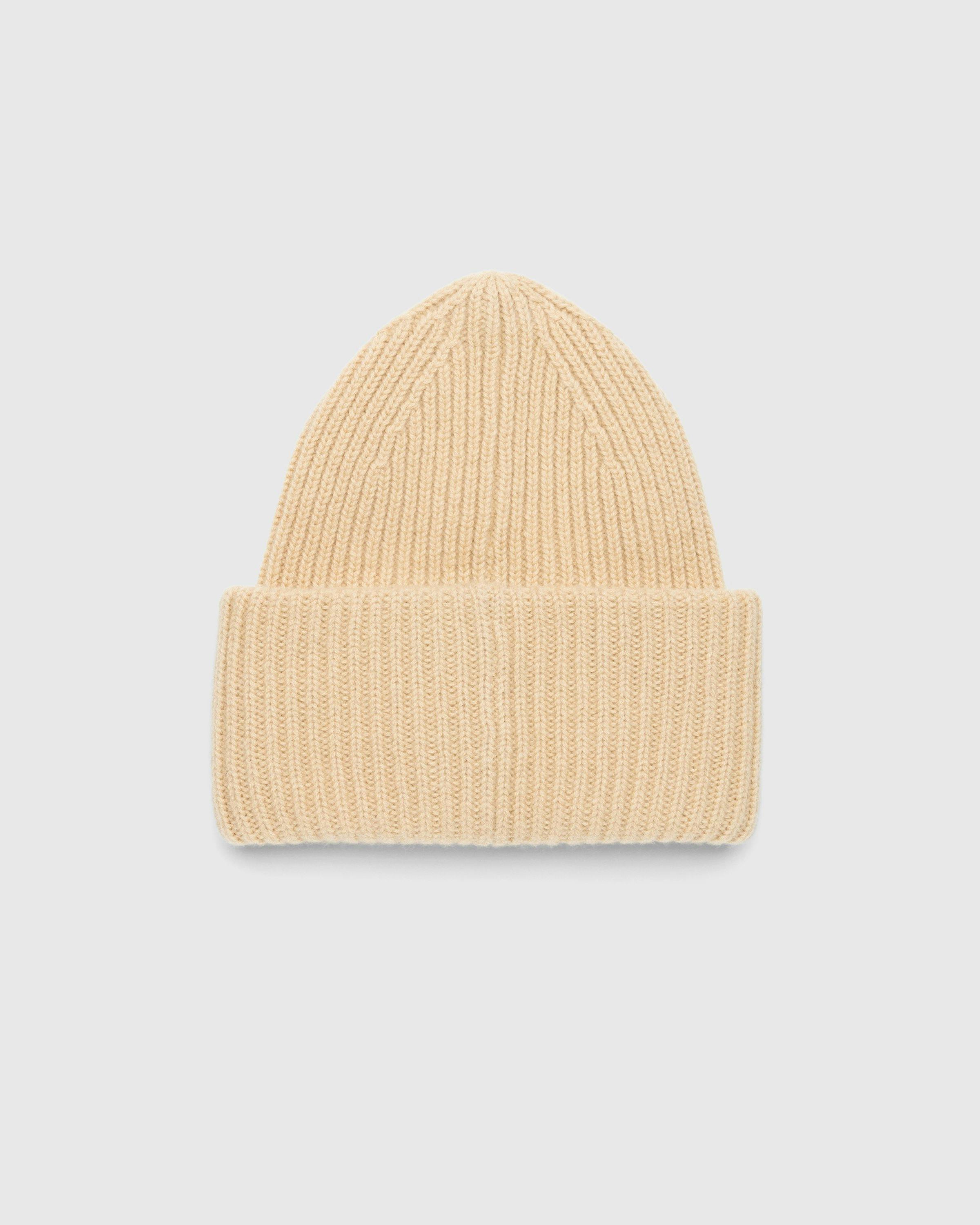Acne Studios – Large Face Logo Beanie Biscuit Beige | Highsnobiety Shop