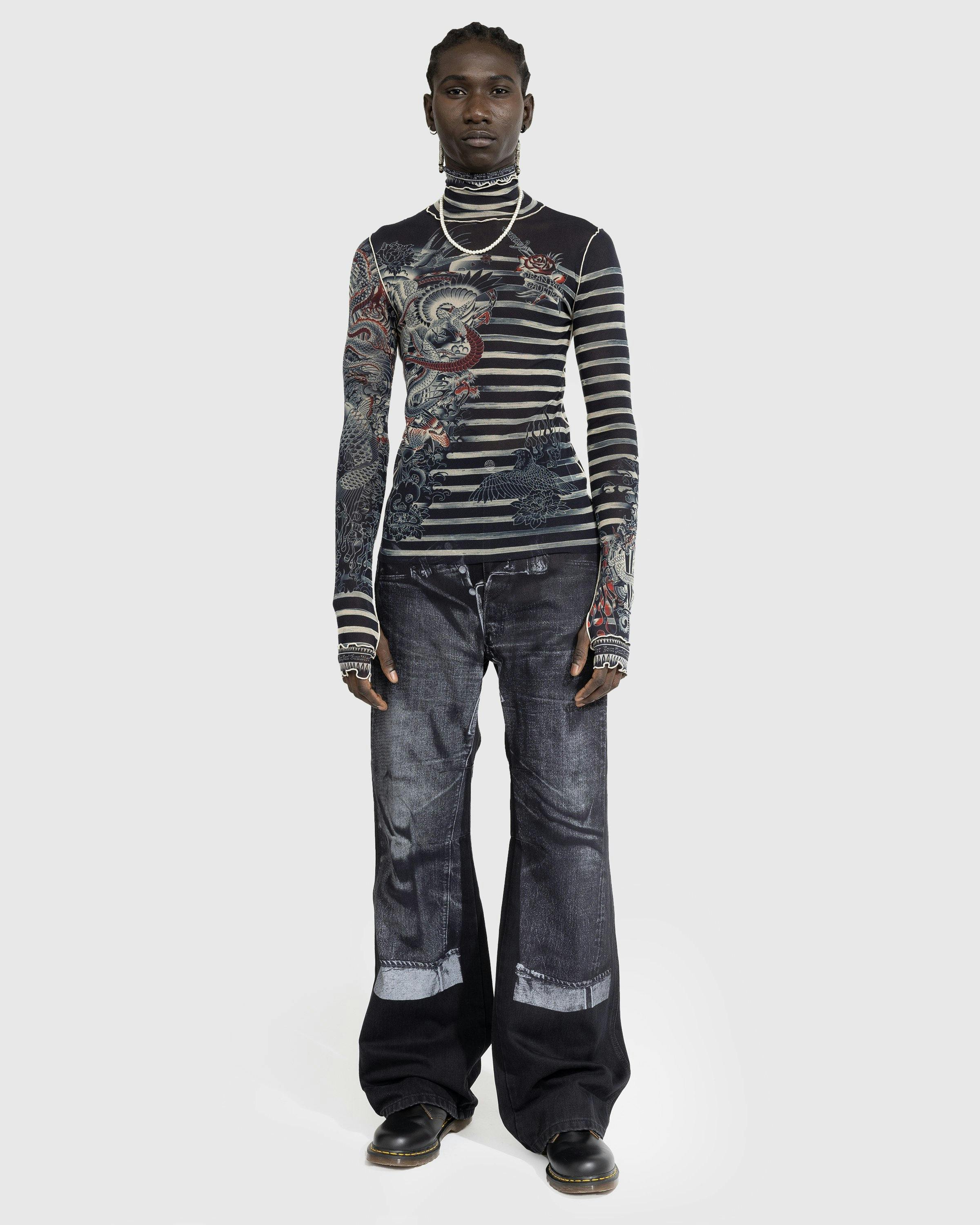 Jean Paul Gaultier – Denim Trompe L'oeil Jeans Black/Gray ...