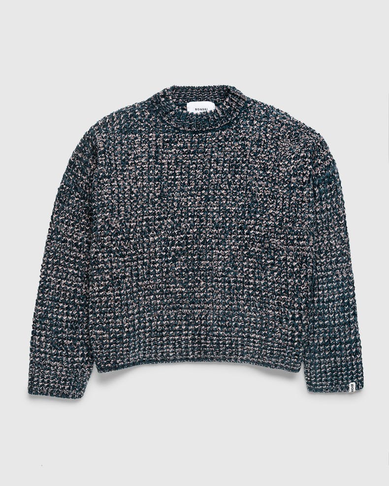 Highsnobiety HS05 – Alpaca Fuzzy Wave Sweater Vest Navy/Olive green ...