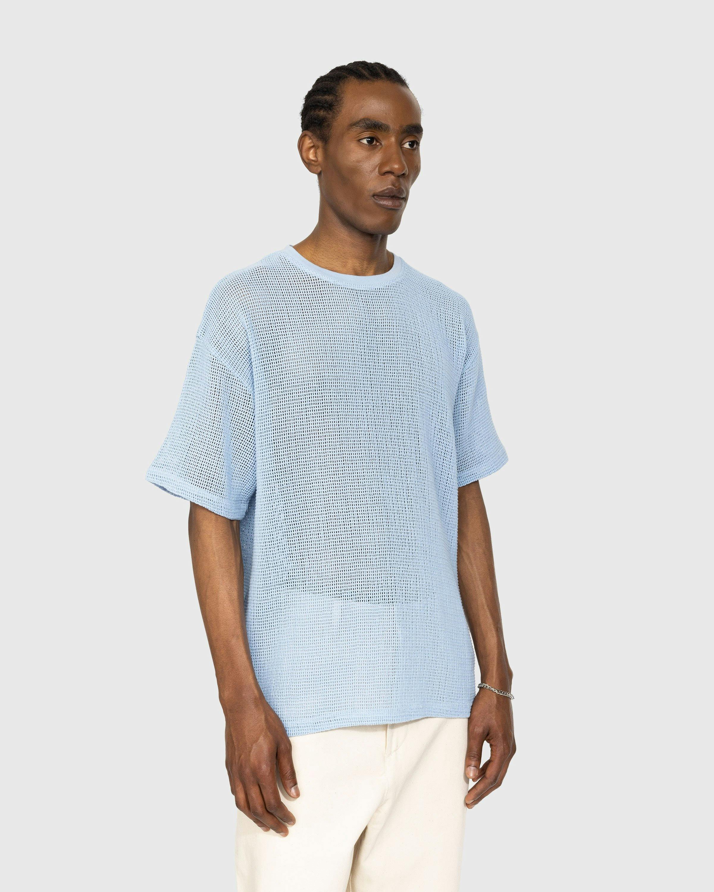 Highsnobiety – Cotton Mesh Knit T-Shirt Blue | Highsnobiety Shop