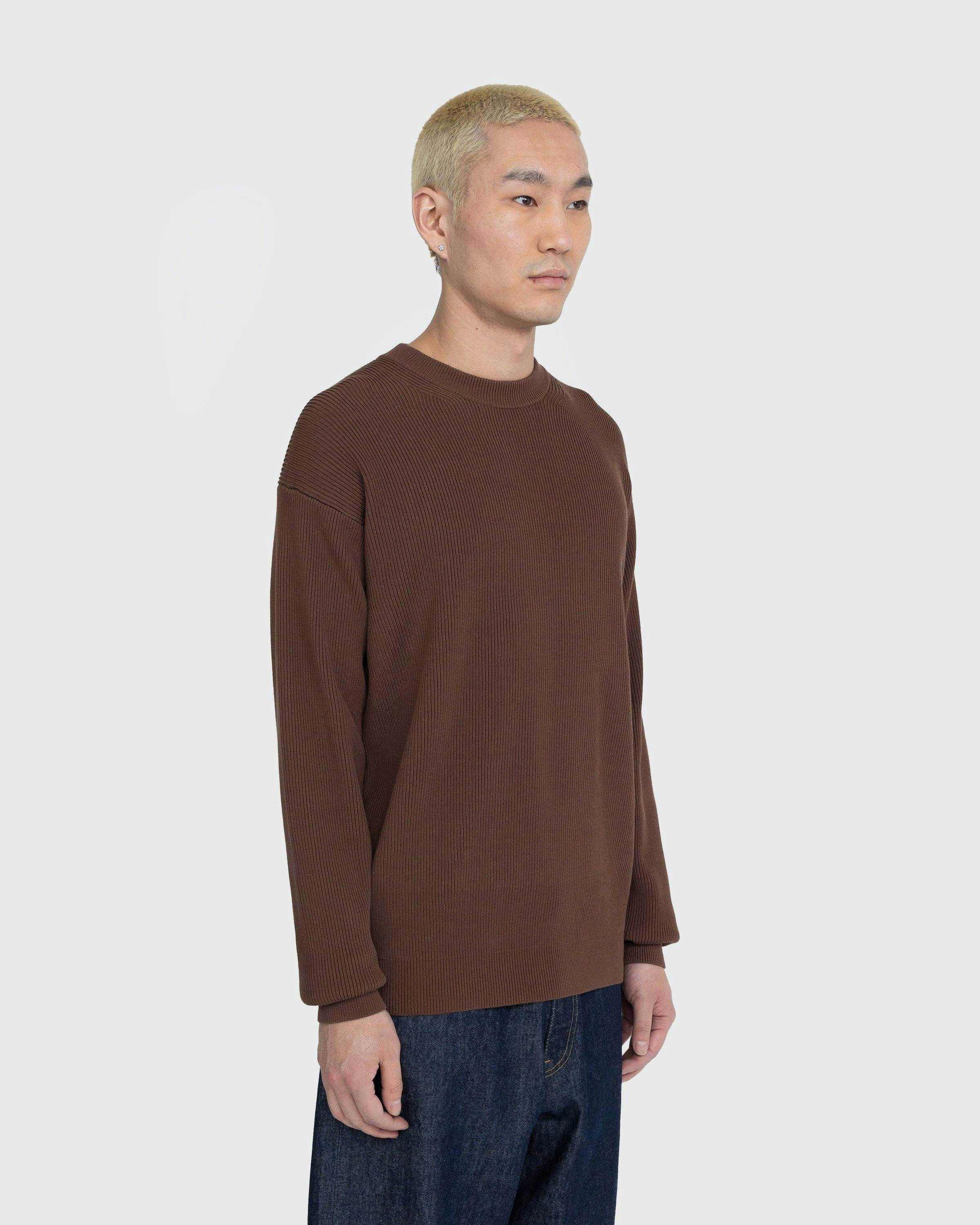 Auralee – Super Hard Twist Rib Knit Brown | Highsnobiety Shop
