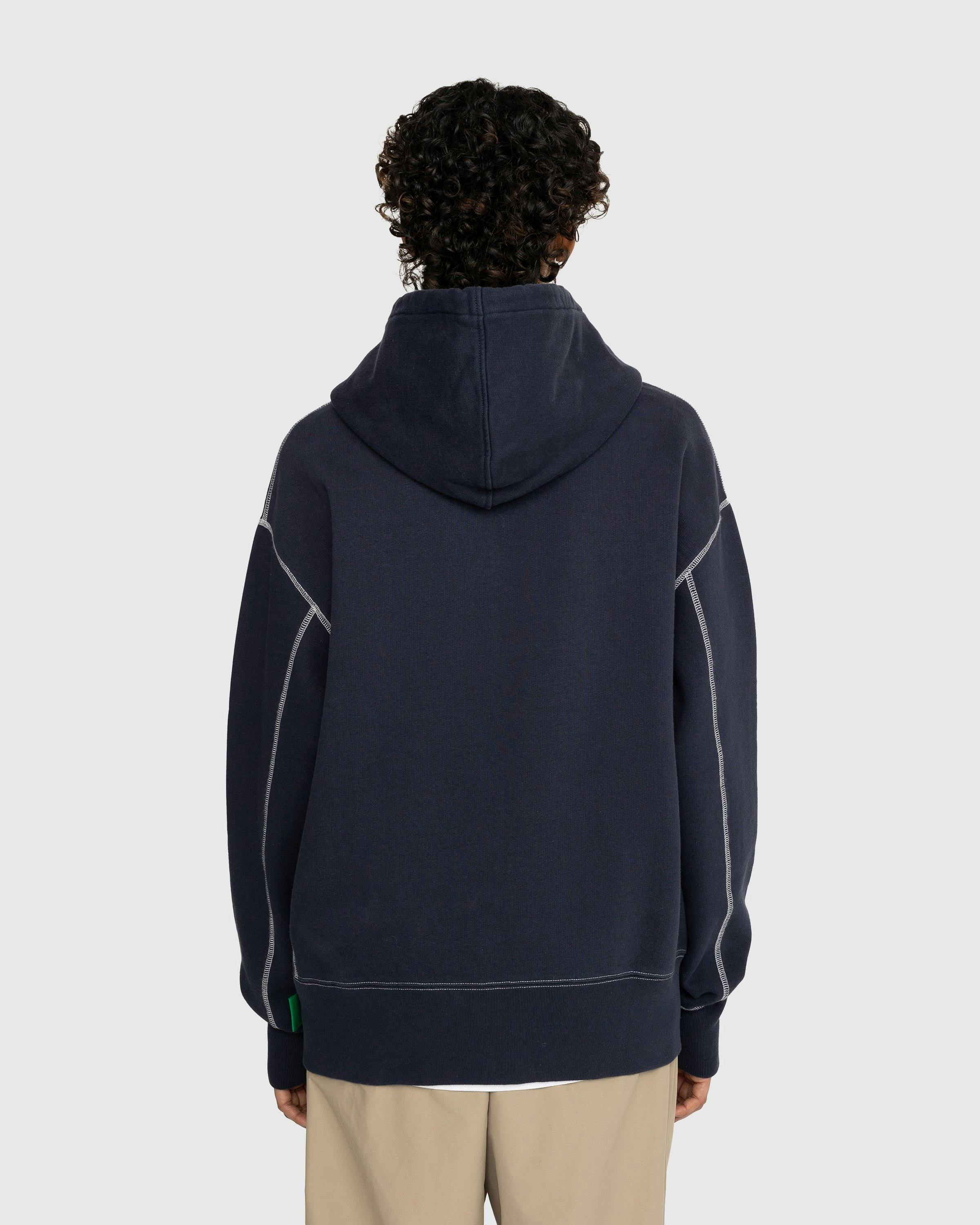 Highsnobiety – Contrast Stitch Zip Fleece Hoodie Navy | Highsnobiety Shop