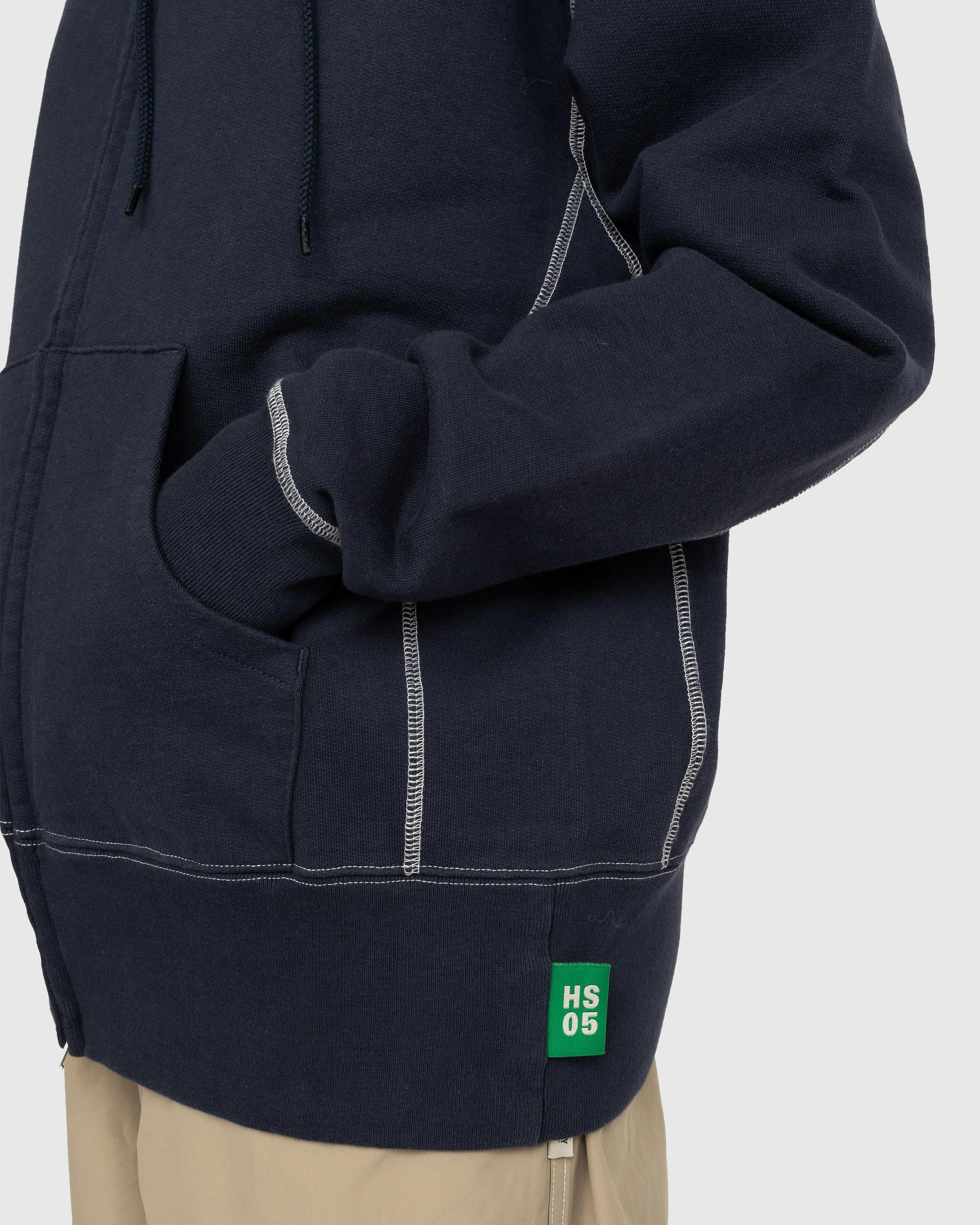 Highsnobiety – Contrast Stitch Zip Fleece Hoodie Navy | Highsnobiety Shop