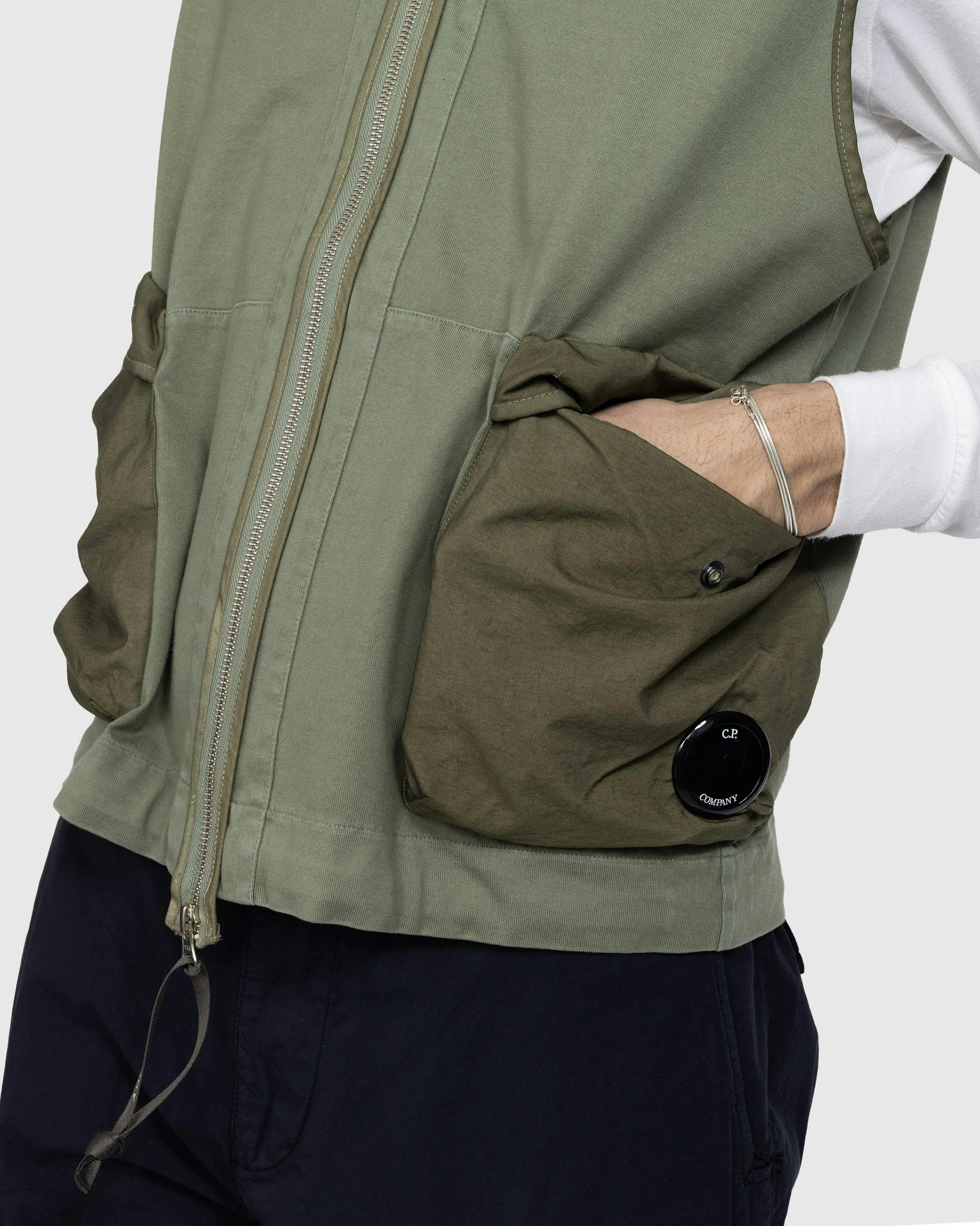 C.P. Company – Mercerized Heavy Jersey Mixed Zipped Vest Green ...