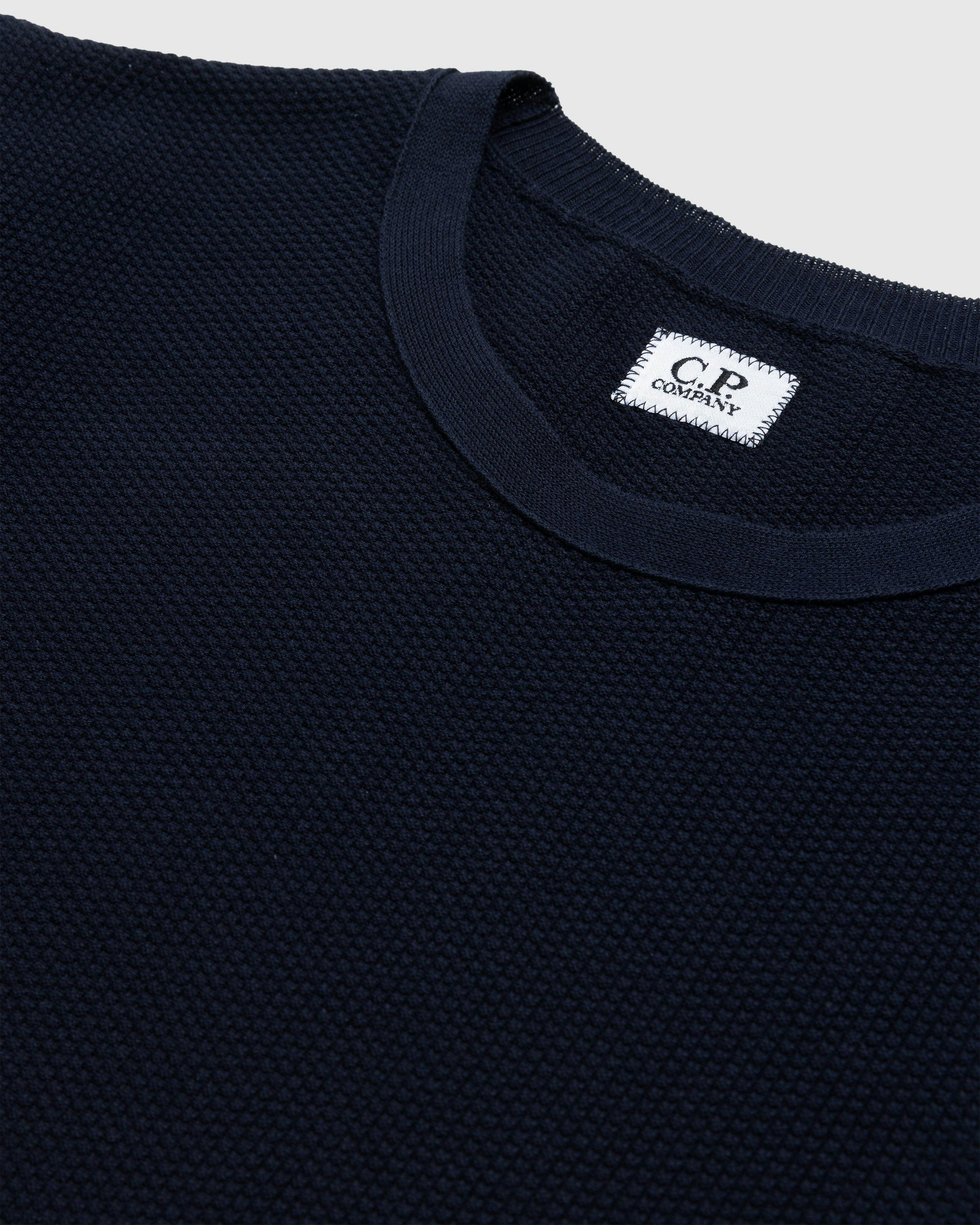 C.P. Company – Cotton Crepe Crew Neck Knit Total Eclipse Blue ...