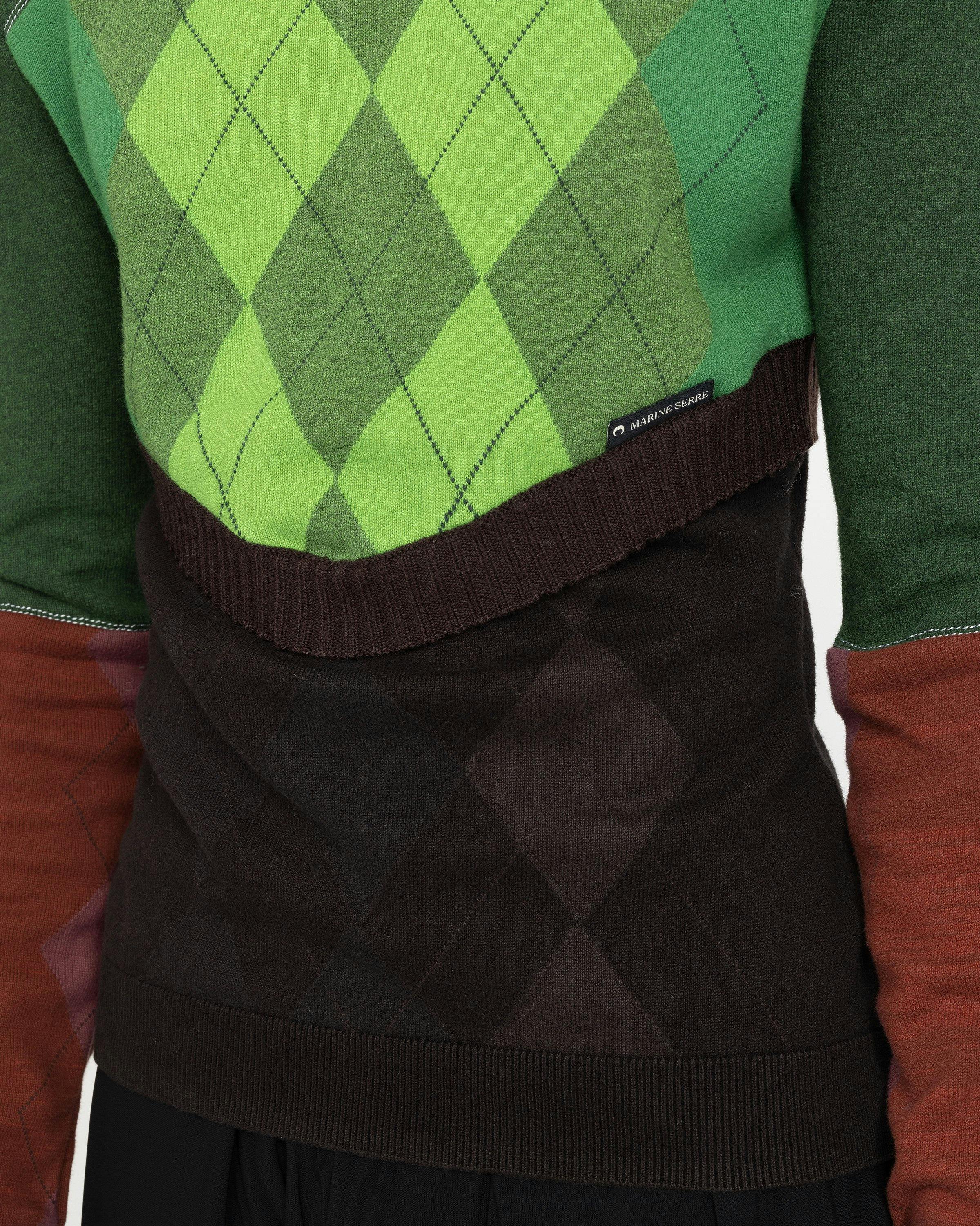 Marine Serre – Regenerated Lozenge Knit Crewneck Pullover Multi ...