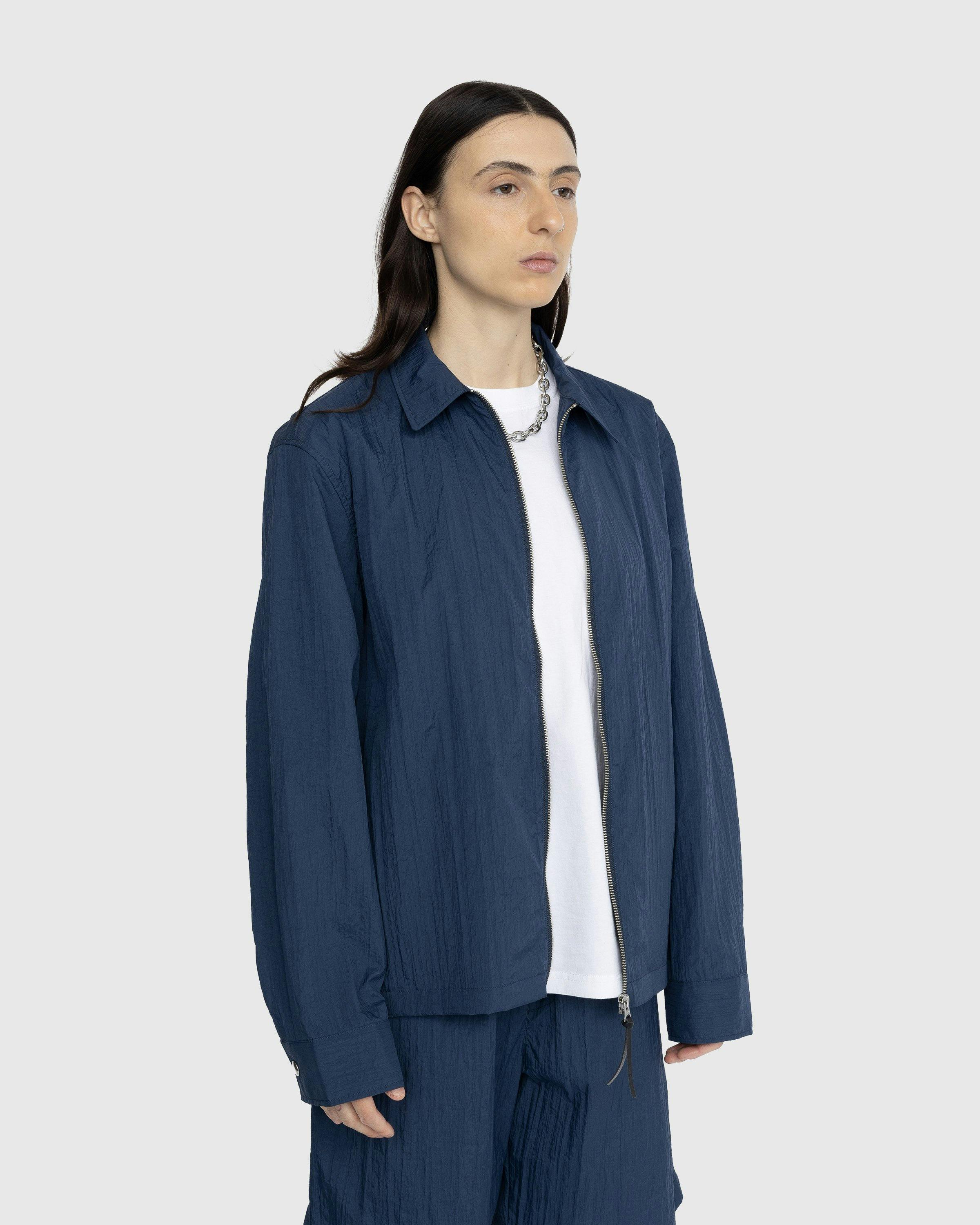 Highsnobiety – Texture Nylon Zipper Shirt Jacket Deep Blue ...