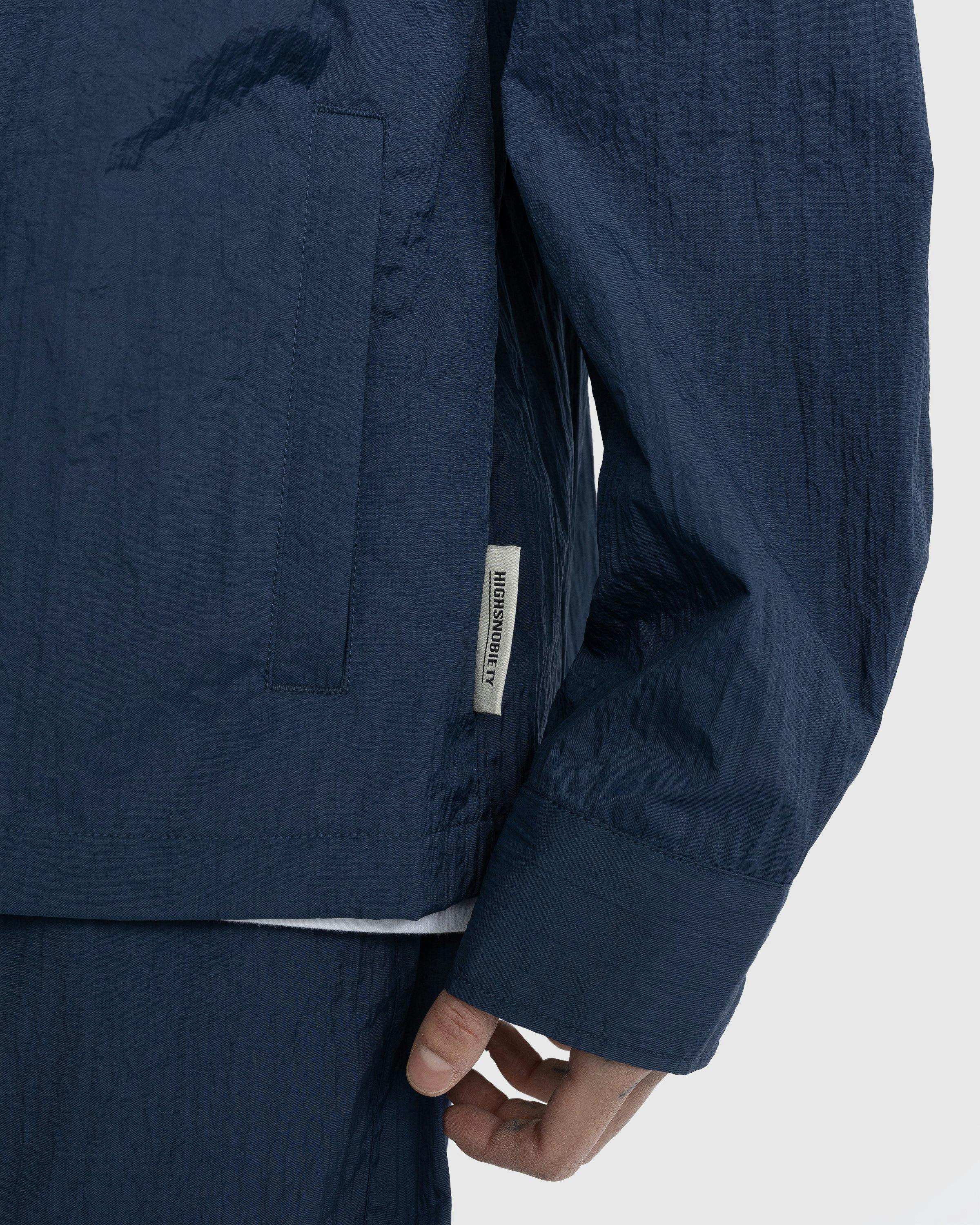 Highsnobiety – Texture Nylon Zipper Shirt Jacket Deep Blue ...