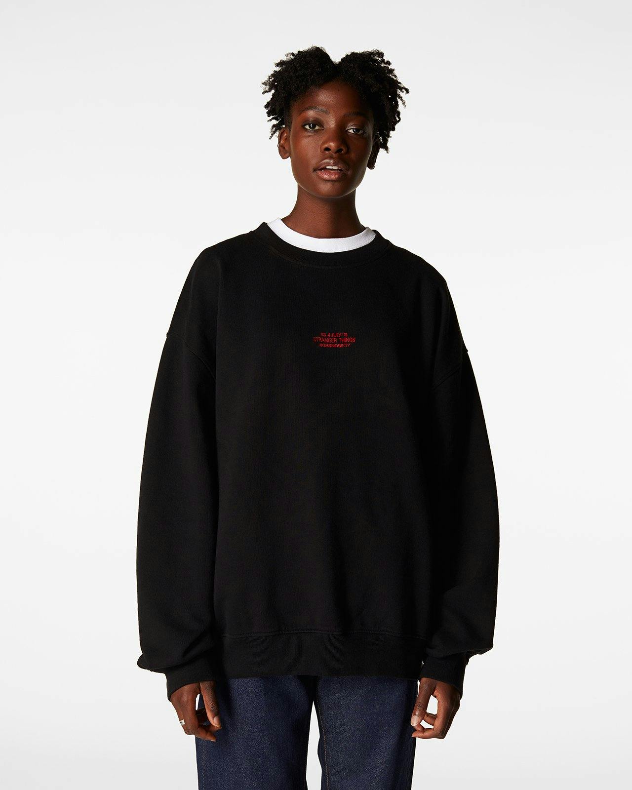 Highsnobiety – Stranger Things City of Hawkins Sweater Black ...