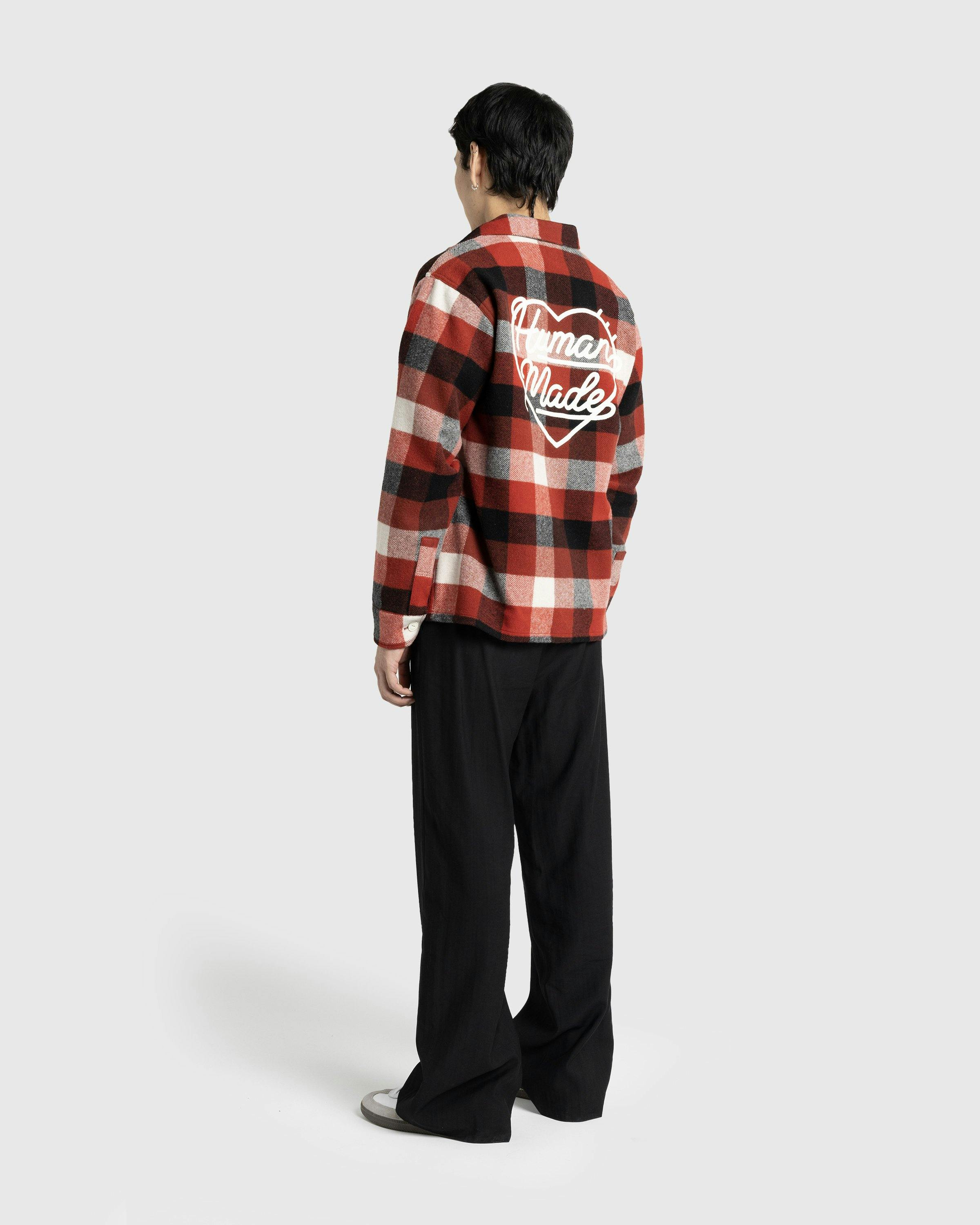 Human Made – Wool Beaver Block Check Shirt Red | Highsnobiety Shop