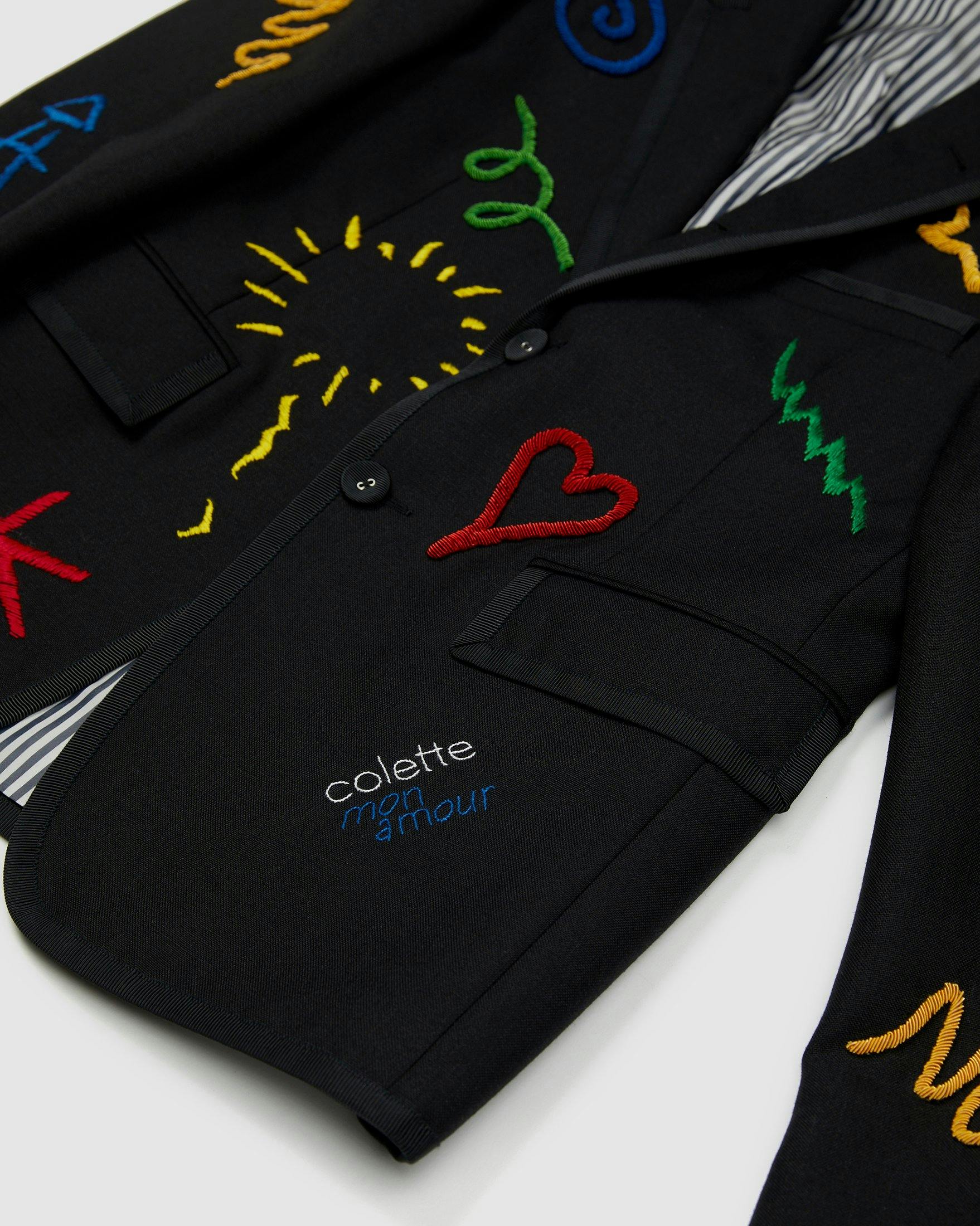 Colette Mon Amour x Thom Browne – Black Embroidered Tux Suit ...