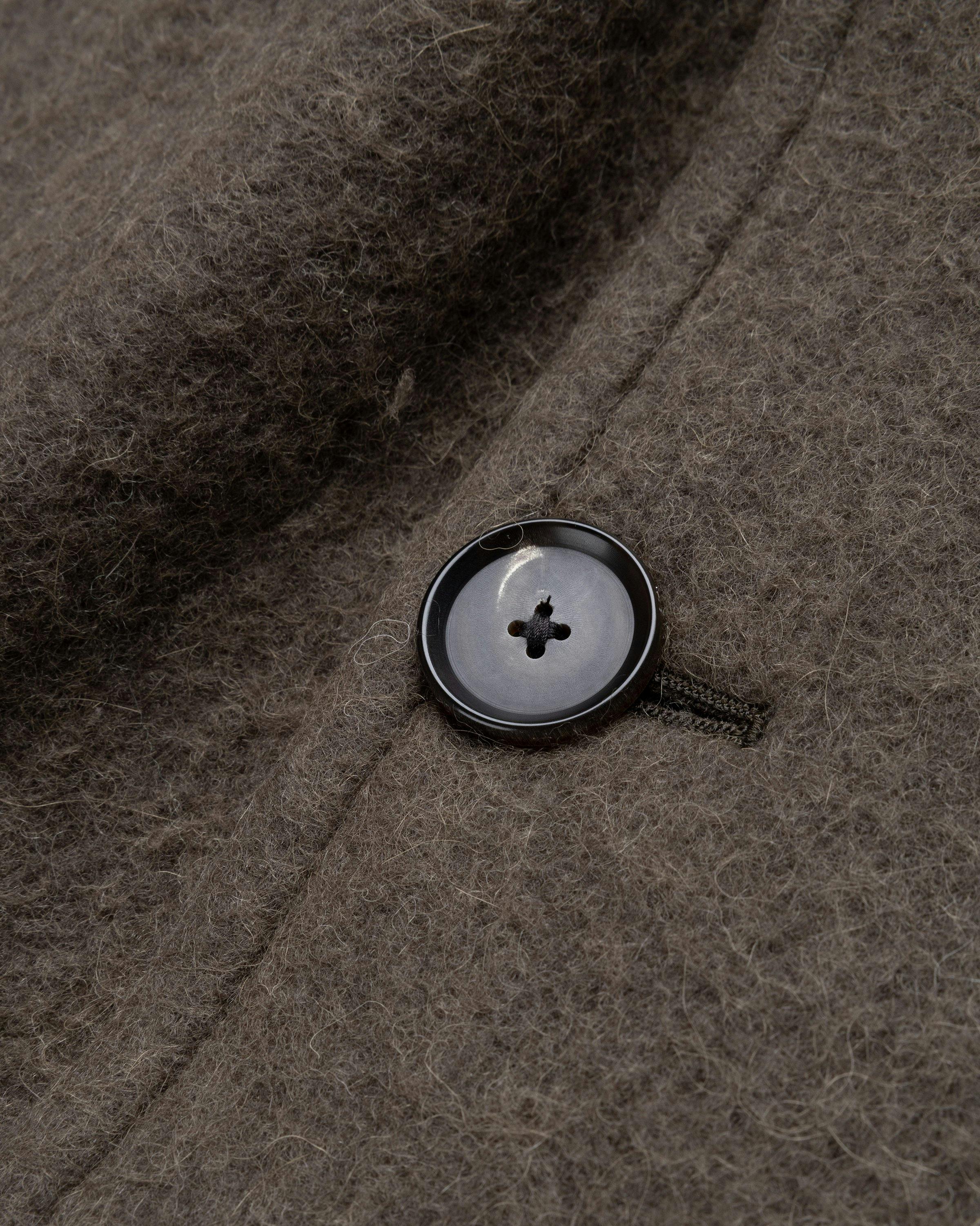 Auralee – Brushed Alpaca Wool Melton Trench Coat Dark Olive ...