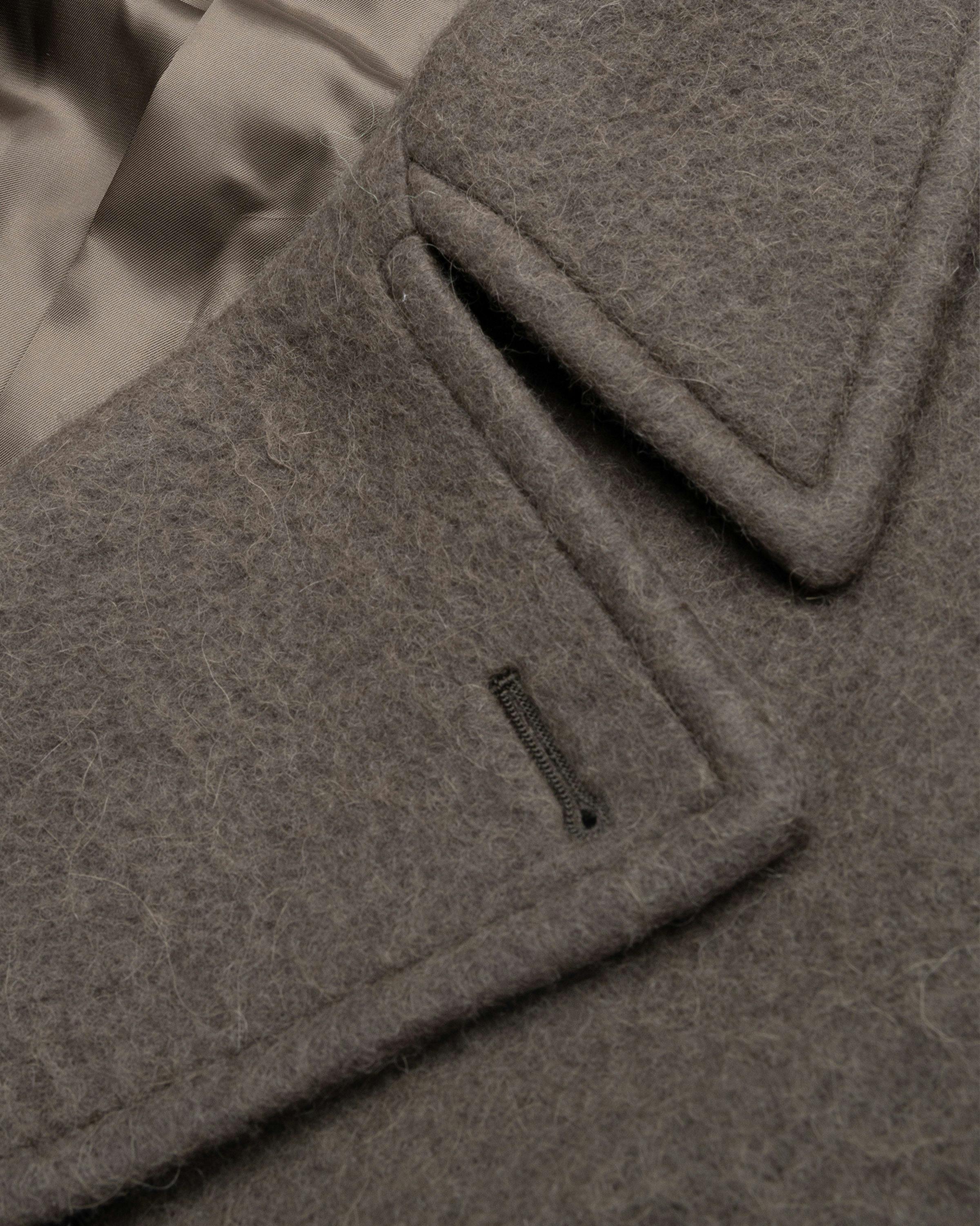 Auralee – Brushed Alpaca Wool Melton Trench Coat Dark Olive ...