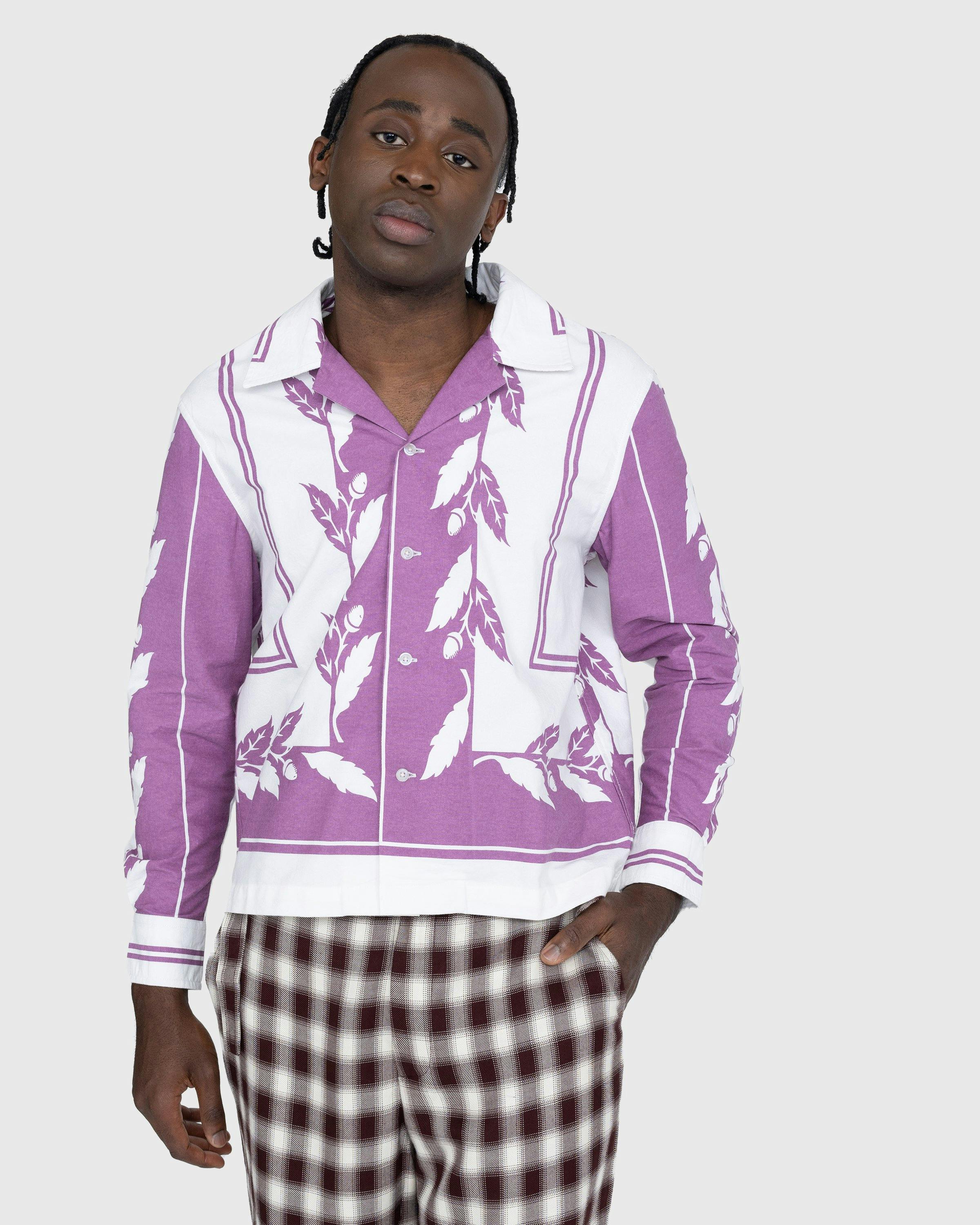 Bode – Inverse Acorn Long-Sleeve Shirt Purple | Highsnobiety Shop