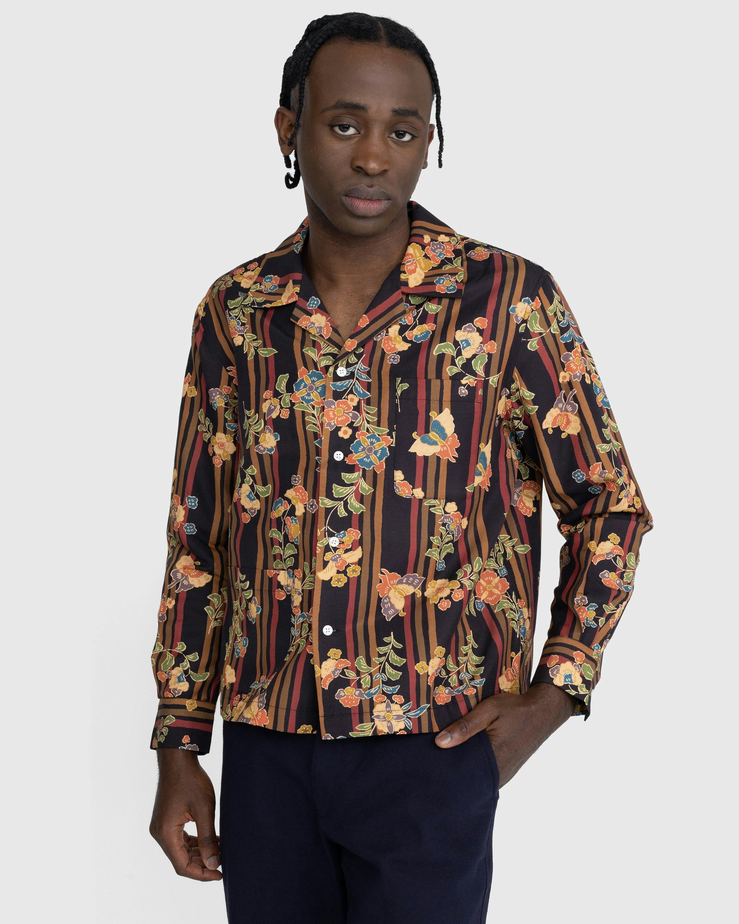 Bode – Butterfly Stripe Long-Sleeve Shirt Multi | Highsnobiety Shop