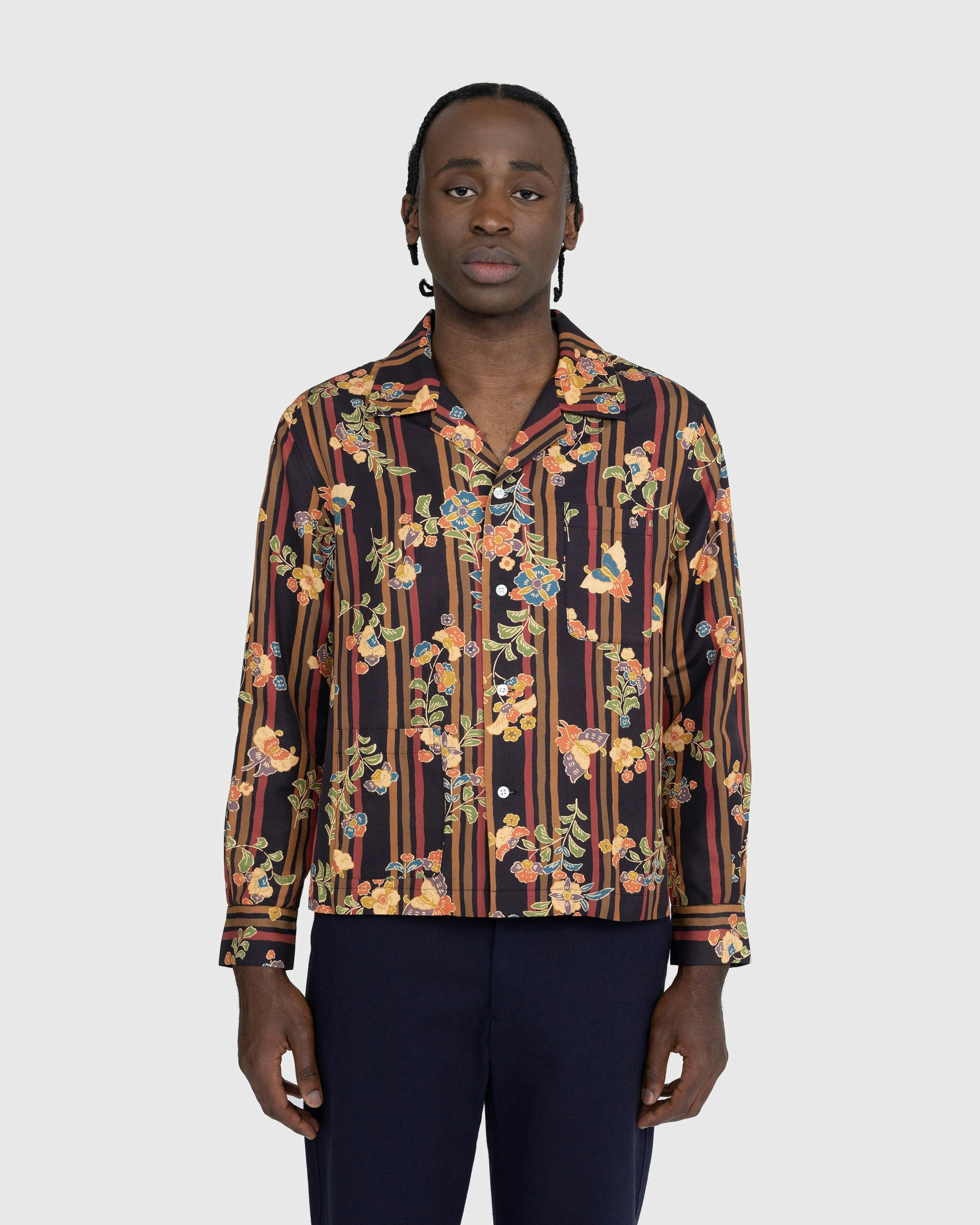 Bode – Butterfly Stripe Long-Sleeve Shirt Multi | Highsnobiety Shop