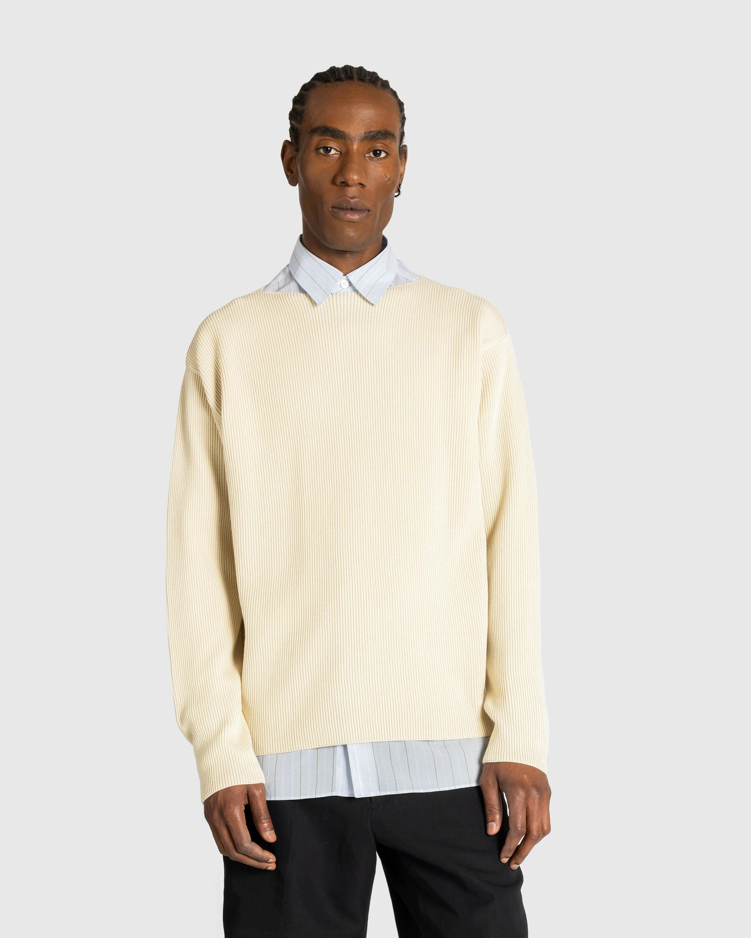 Auralee – Super Hard Twist Rib Knit Boat Neck Pullover Ivory ...