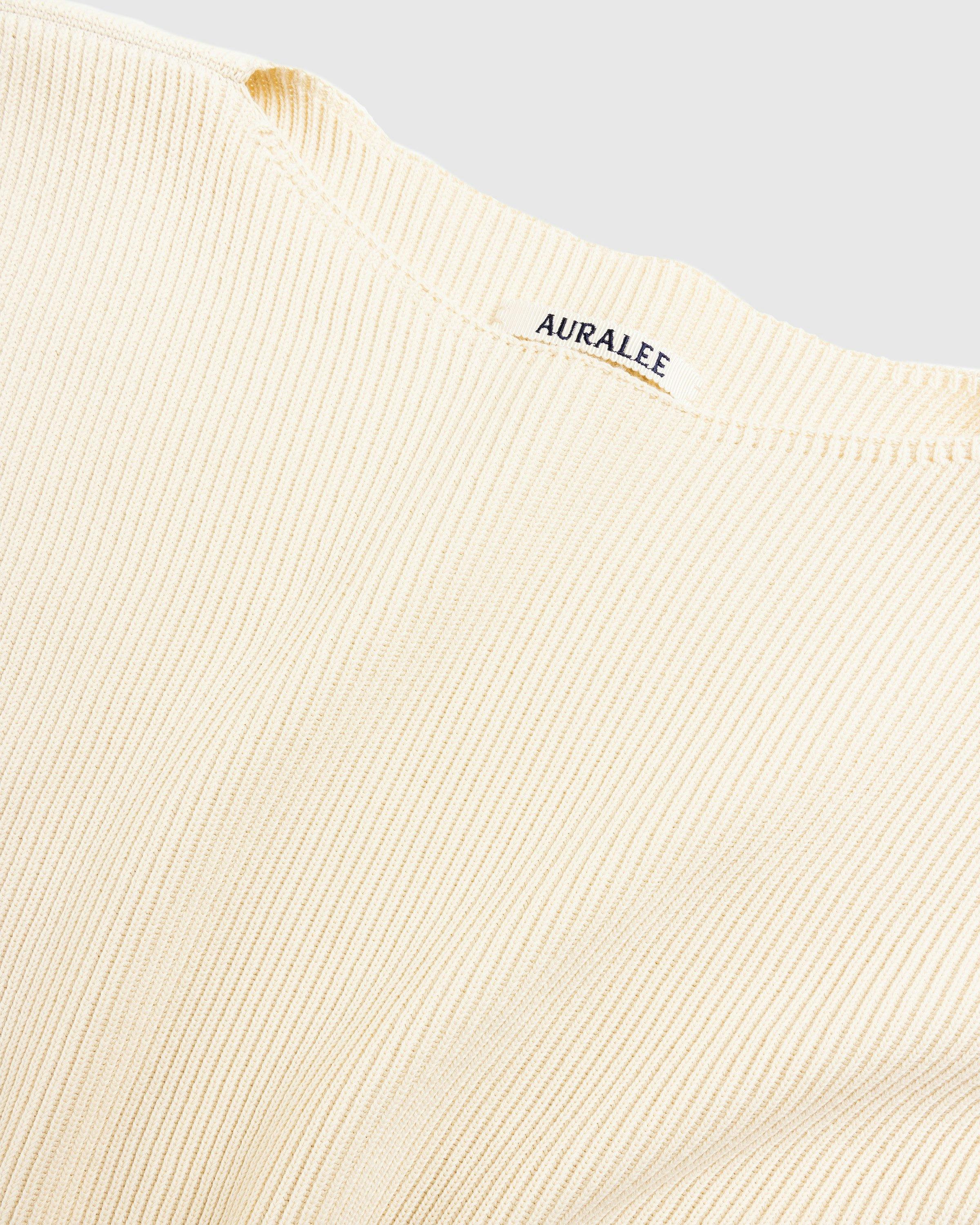 Auralee – Super Hard Twist Rib Knit Boat Neck Pullover Ivory ...