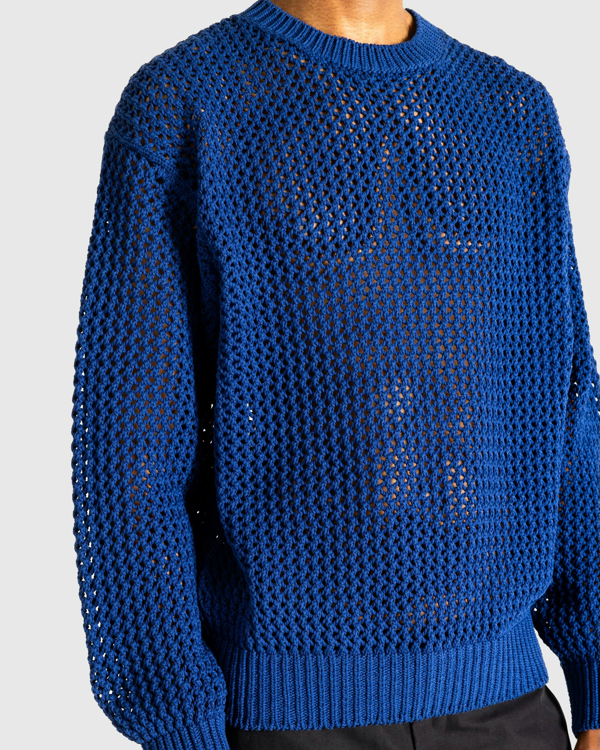 Auralee – Cotton Lily-Yarn Mesh Knit Pullover Blue | Highsnobiety Shop