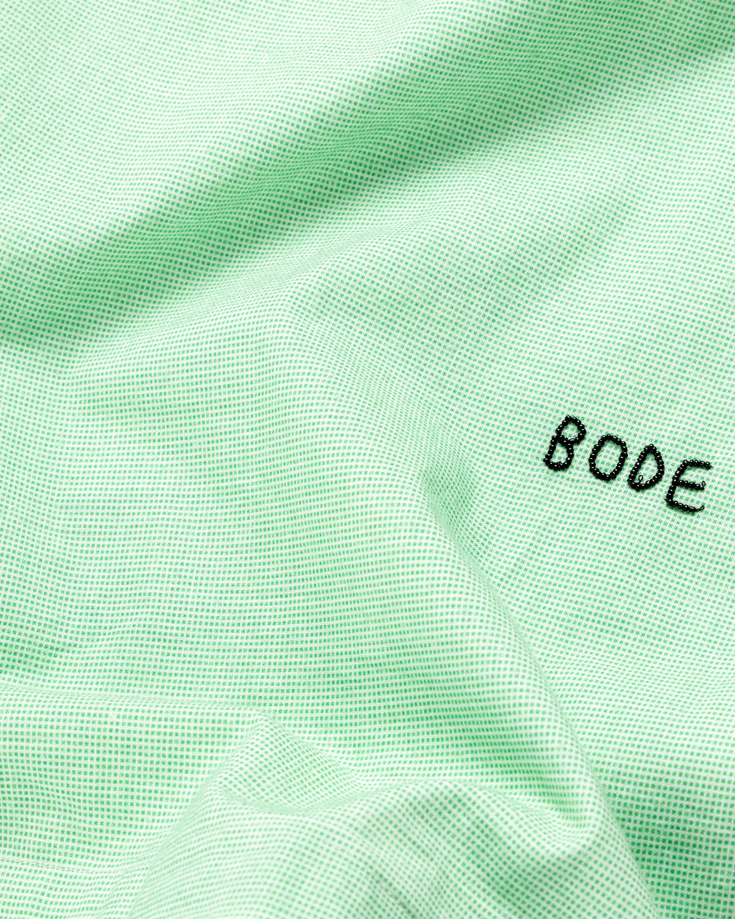 Bode – See You at the Barn Short-Sleeve Shirt White/Green | Highsnobiety Shop