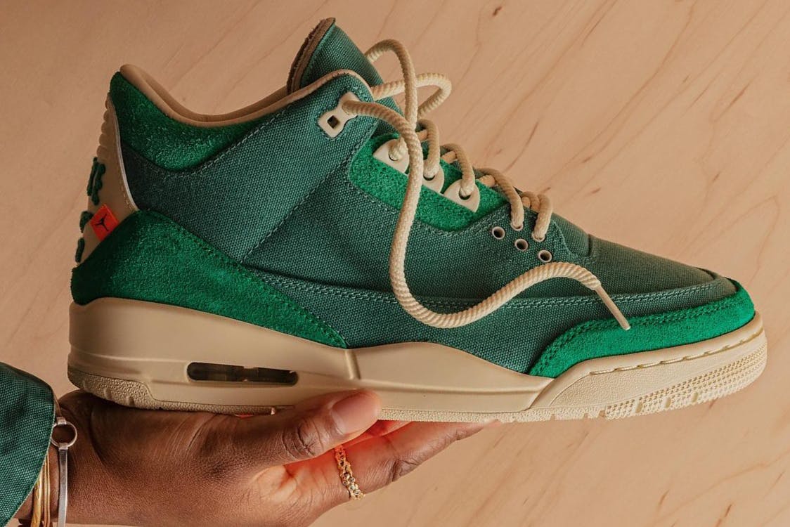 Nina Chanel Abney Made Gorgeously Green Jordan 3 Sneakers