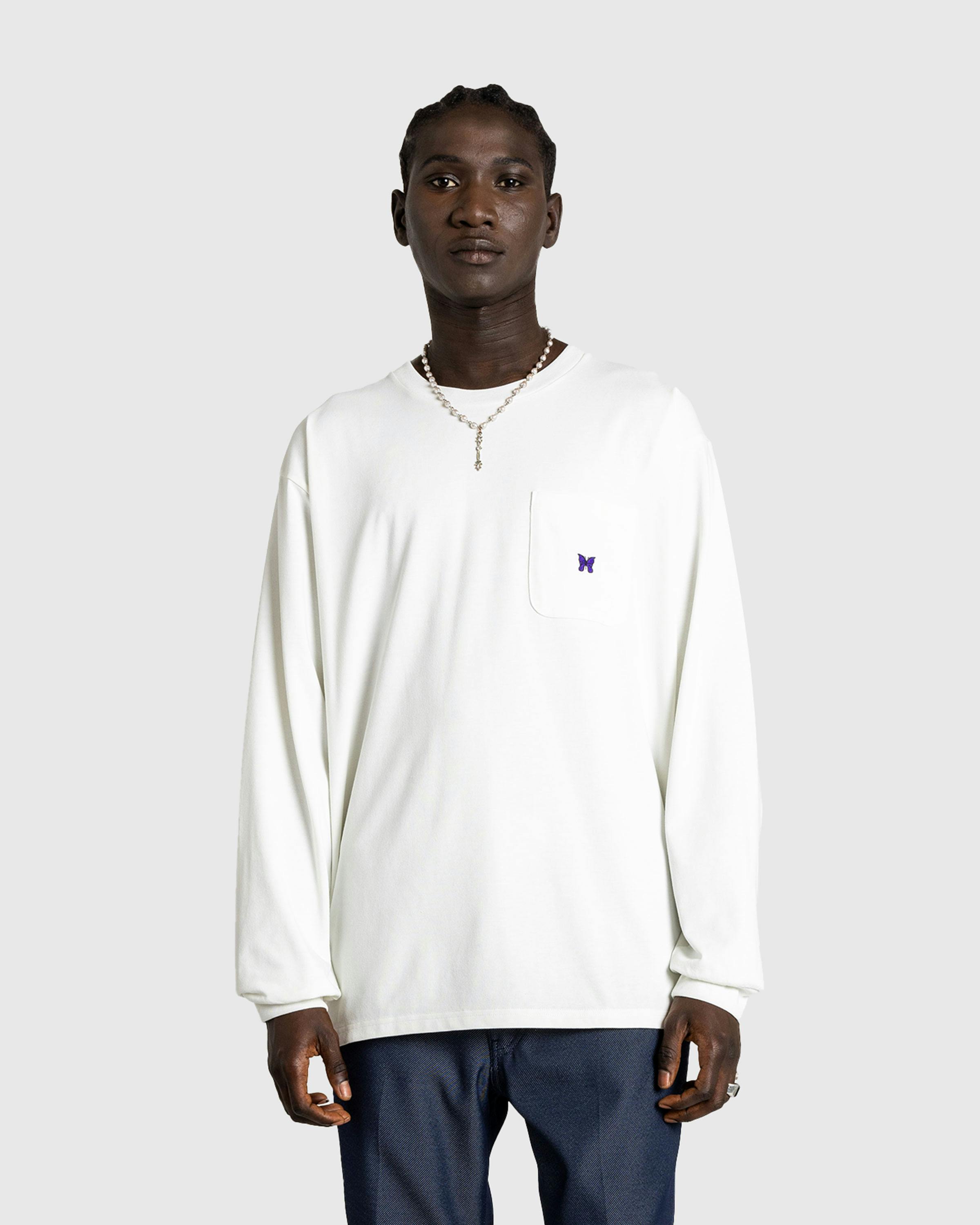Needles – L/S Crew Neck Tee Poly Jersey White | Highsnobiety Shop