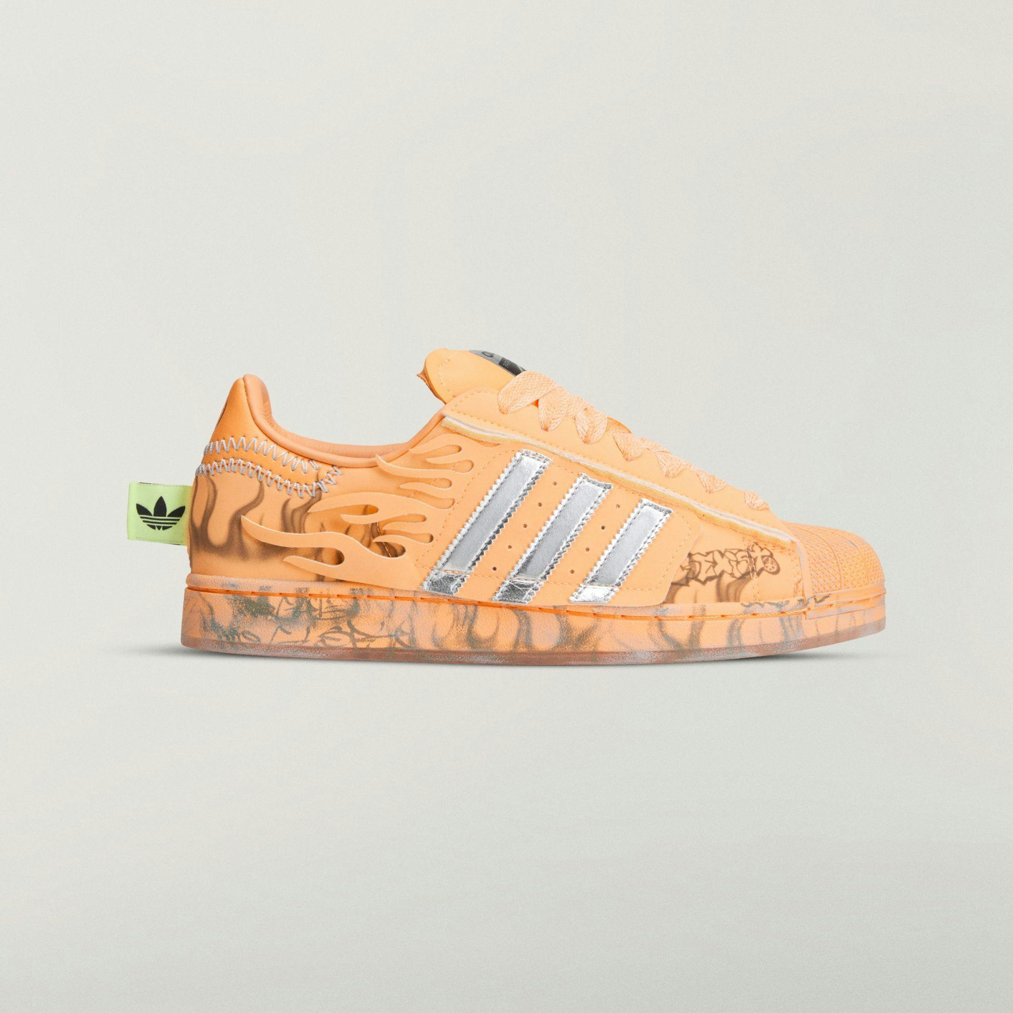 The Hellstar x adidas Superstar II Hazy Orange Is Chaotic & Fiery
