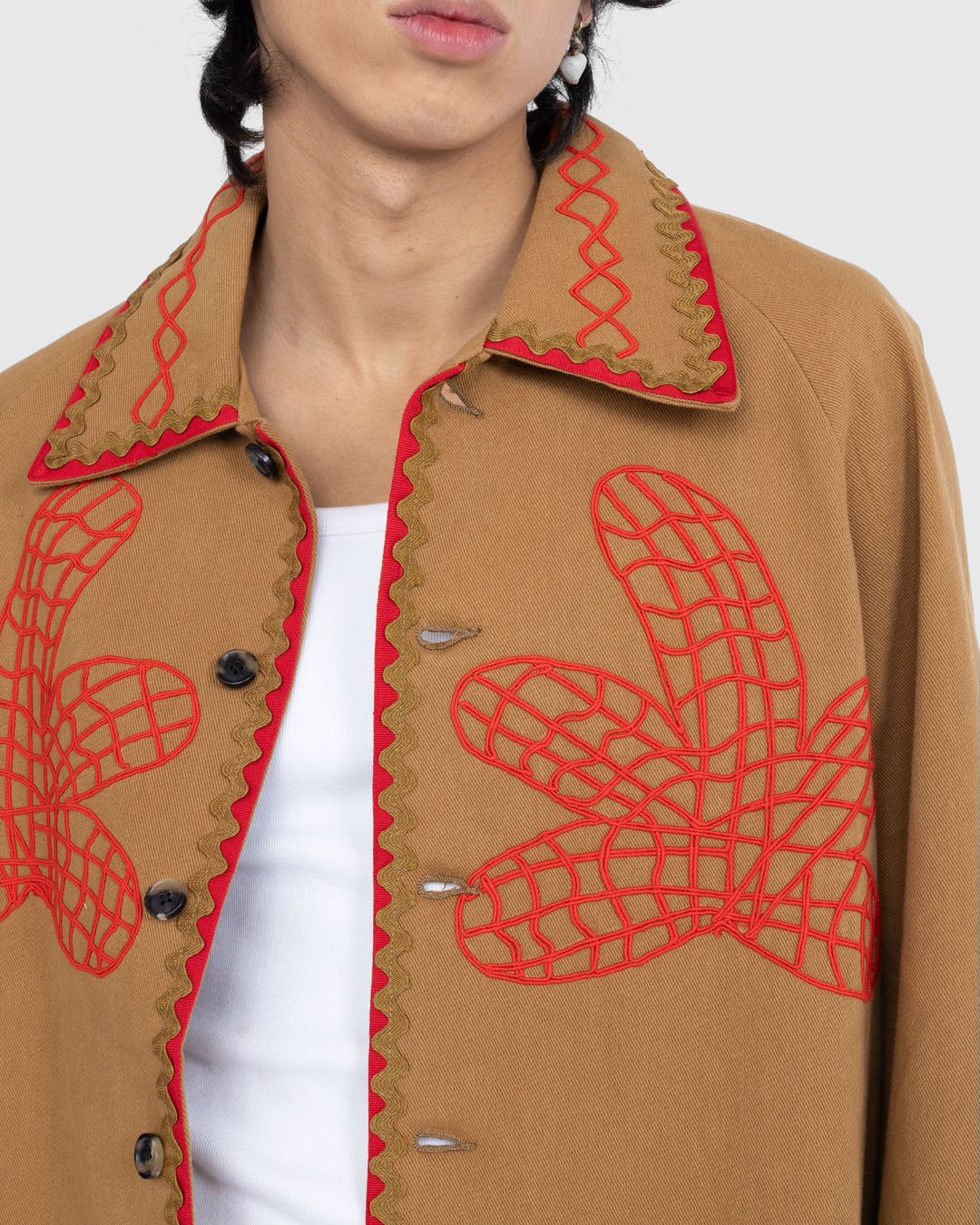 Bode – Field Maple Coat Brown/Red | Highsnobiety Shop