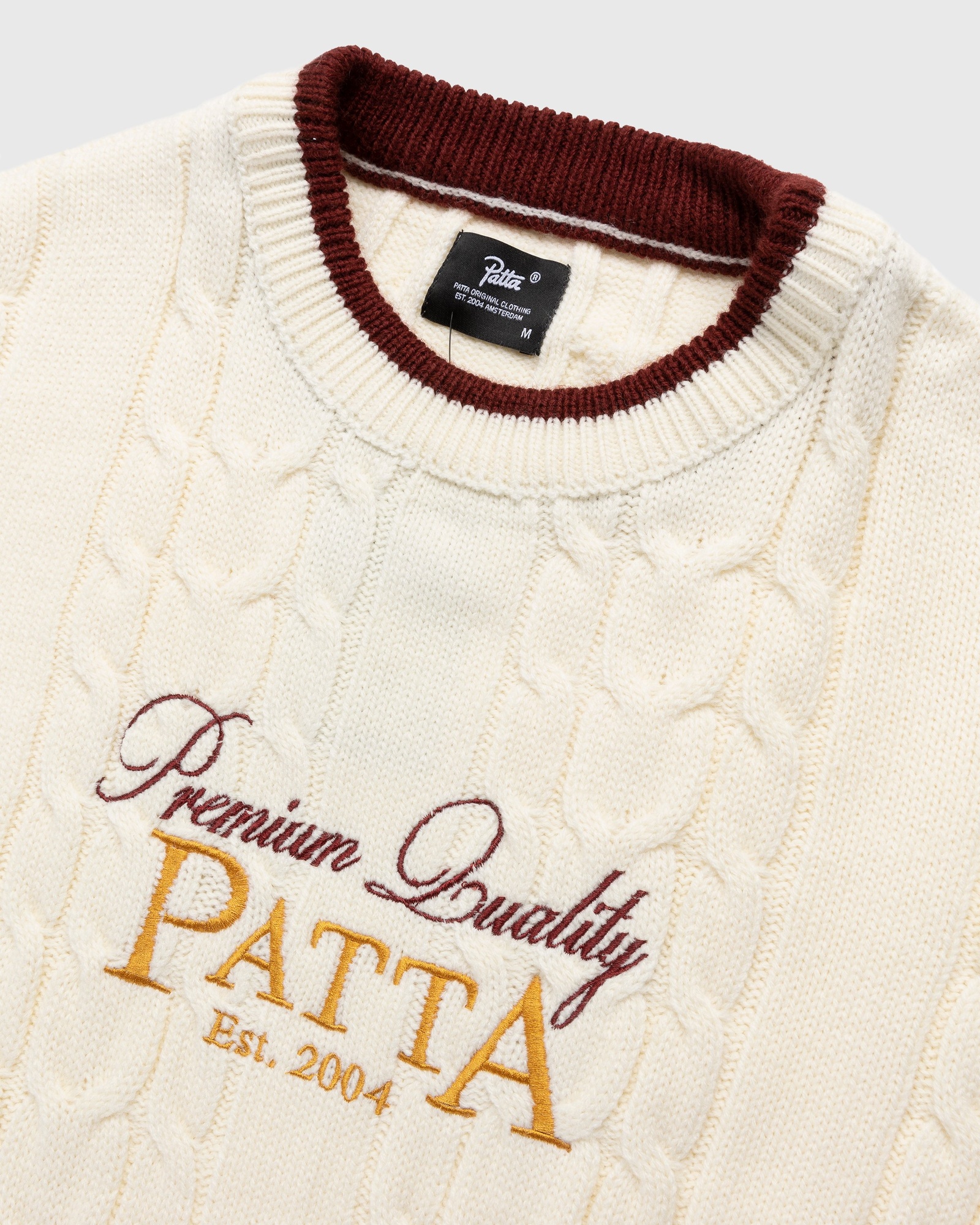 Patta – Premium Cable Knitted Sweater Vanilla Ice | Highsnobiety Shop