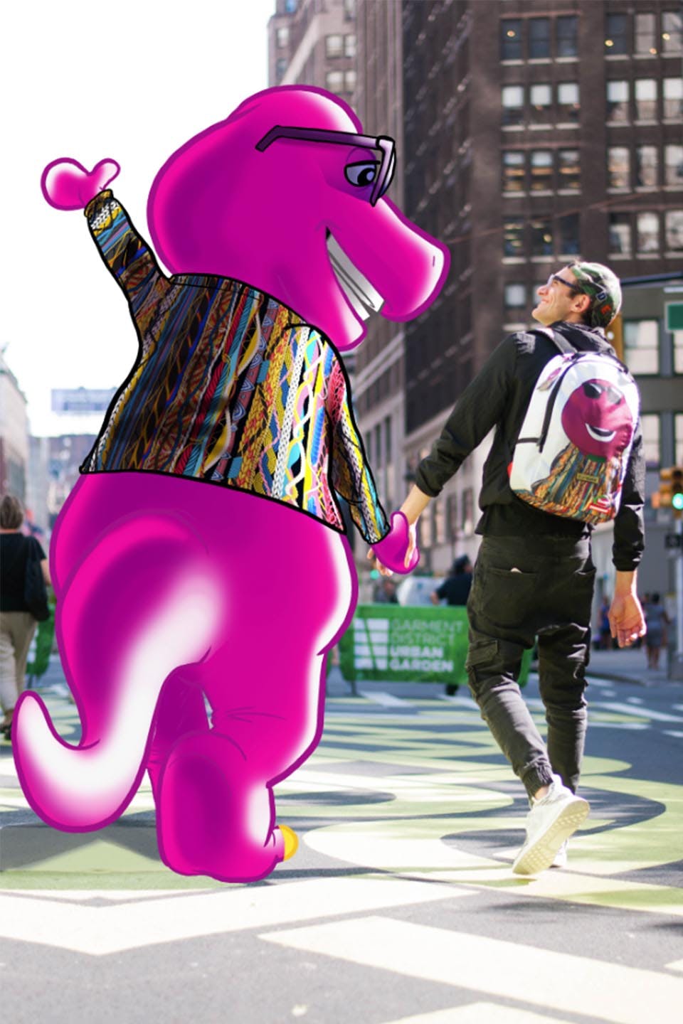 Sprayground's Biggie Barney Backpack Will Make You Feel Like a Kid Again