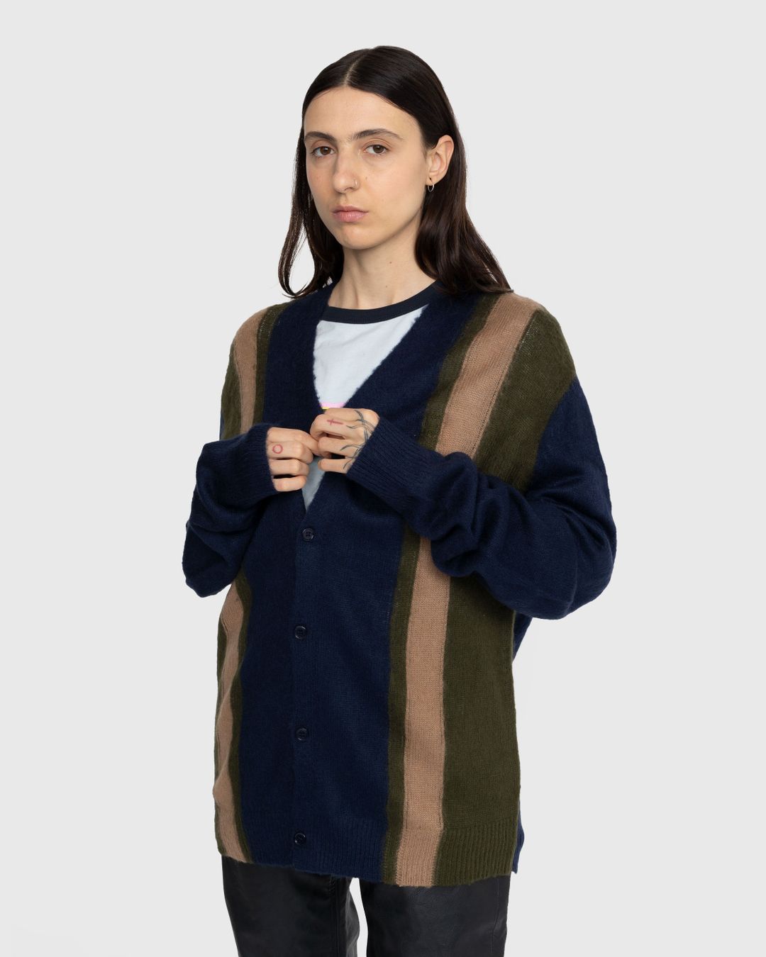 Noon Goons – Recess Knit Cardigan Navy/Green | Highsnobiety Shop