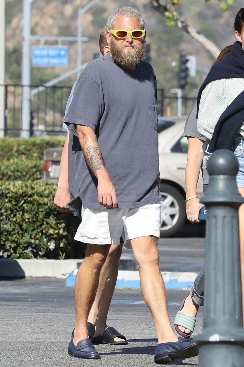 Jonah Hill's Sunglasses & Loafers Outfit Channels Pre-Fall 2022