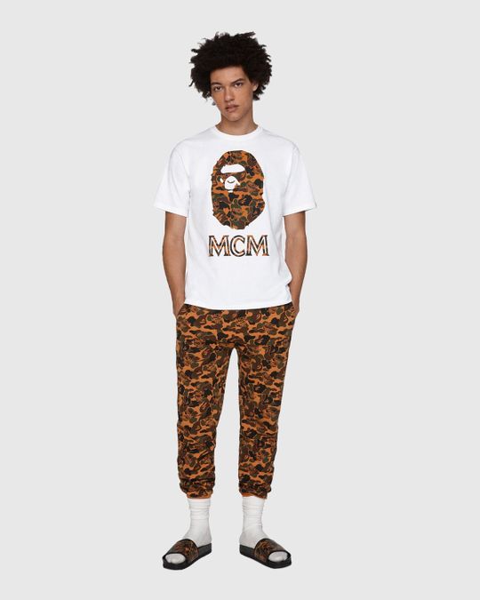 MCM x BAPE – Camo Ape Head Tee White | Highsnobiety Shop