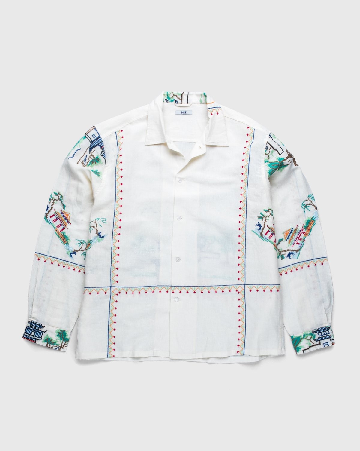 Bode – One of a Kind Linen Embroidered Tableau Ecru | Highsnobiety Shop