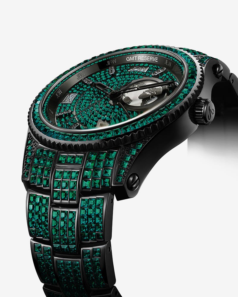 Shop the JBW Emerald RESERVE GMT Diamond Watch Here