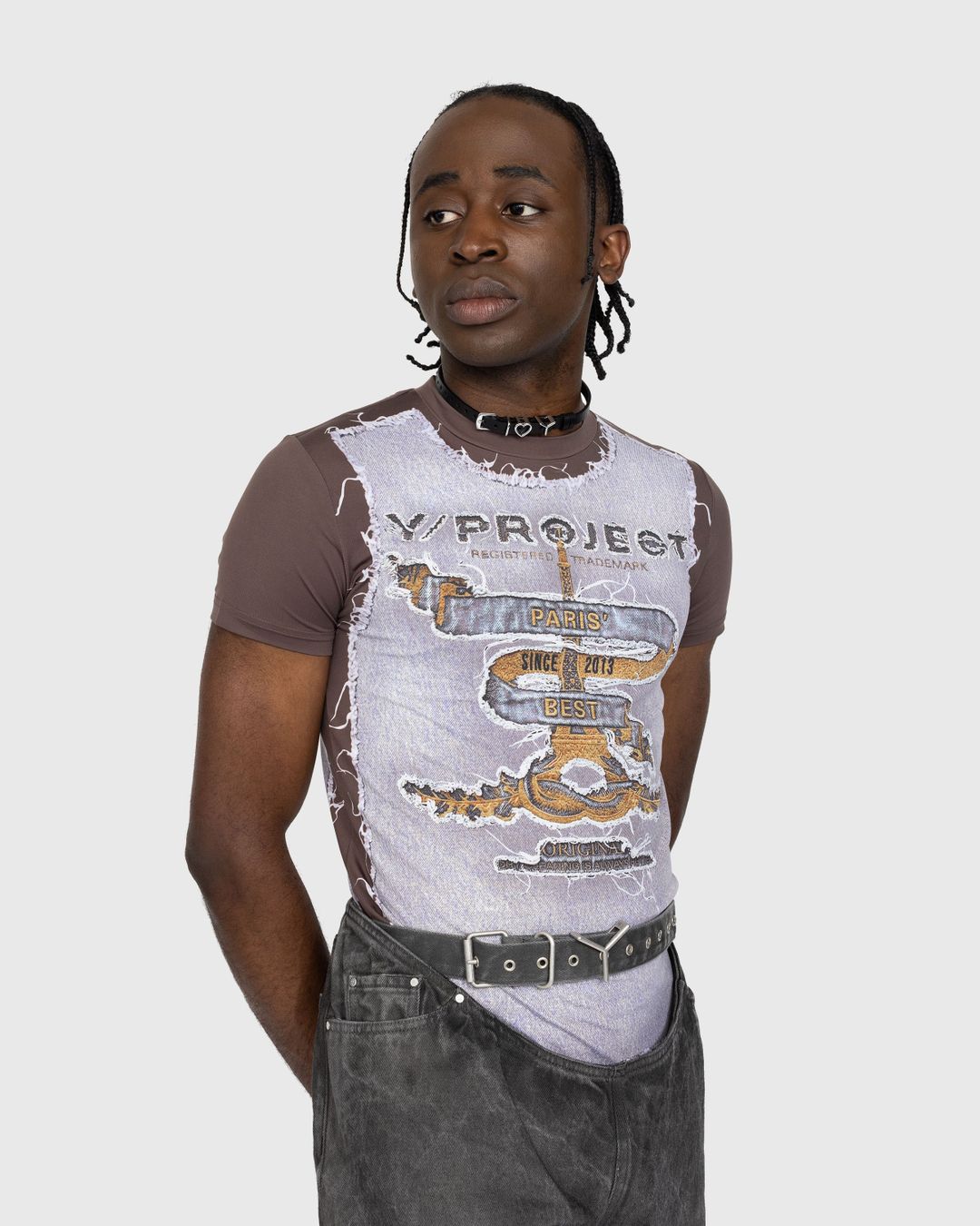 Y/Project – Paris' Best Second Skin T-Shirt Brown/Ice Blue ...